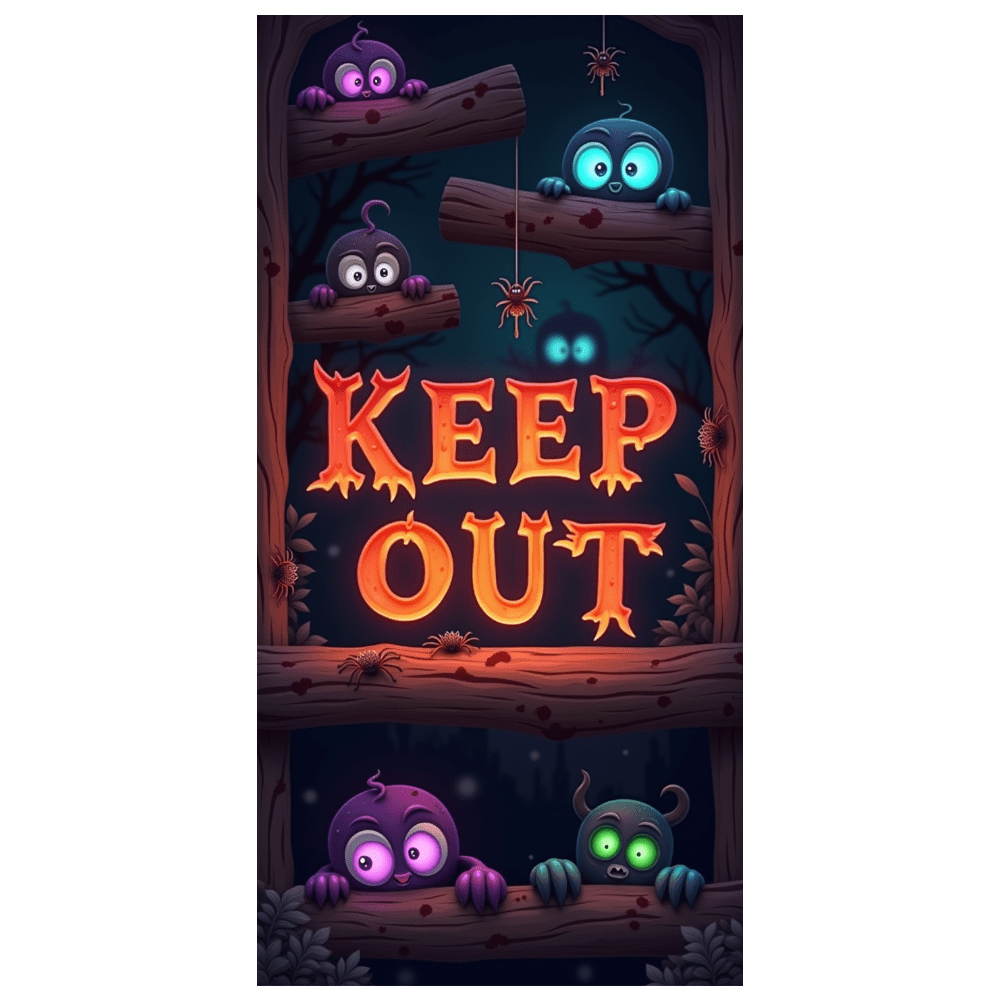 Spooky Eyes Halloween Banner Glowing Eyes Creepy Web Entrance for ...
