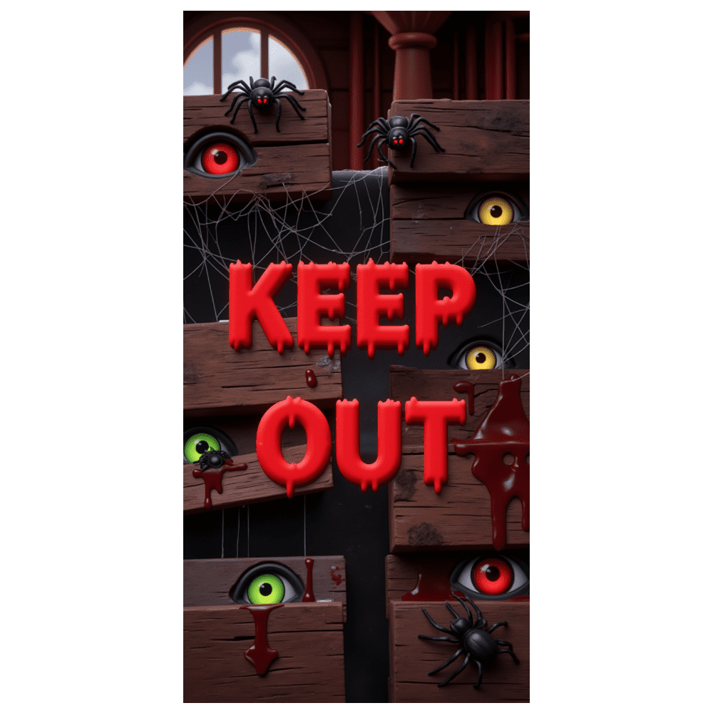Spooky Eyes Halloween Banner Glowing Eyes Creepy Web Entrance for ...