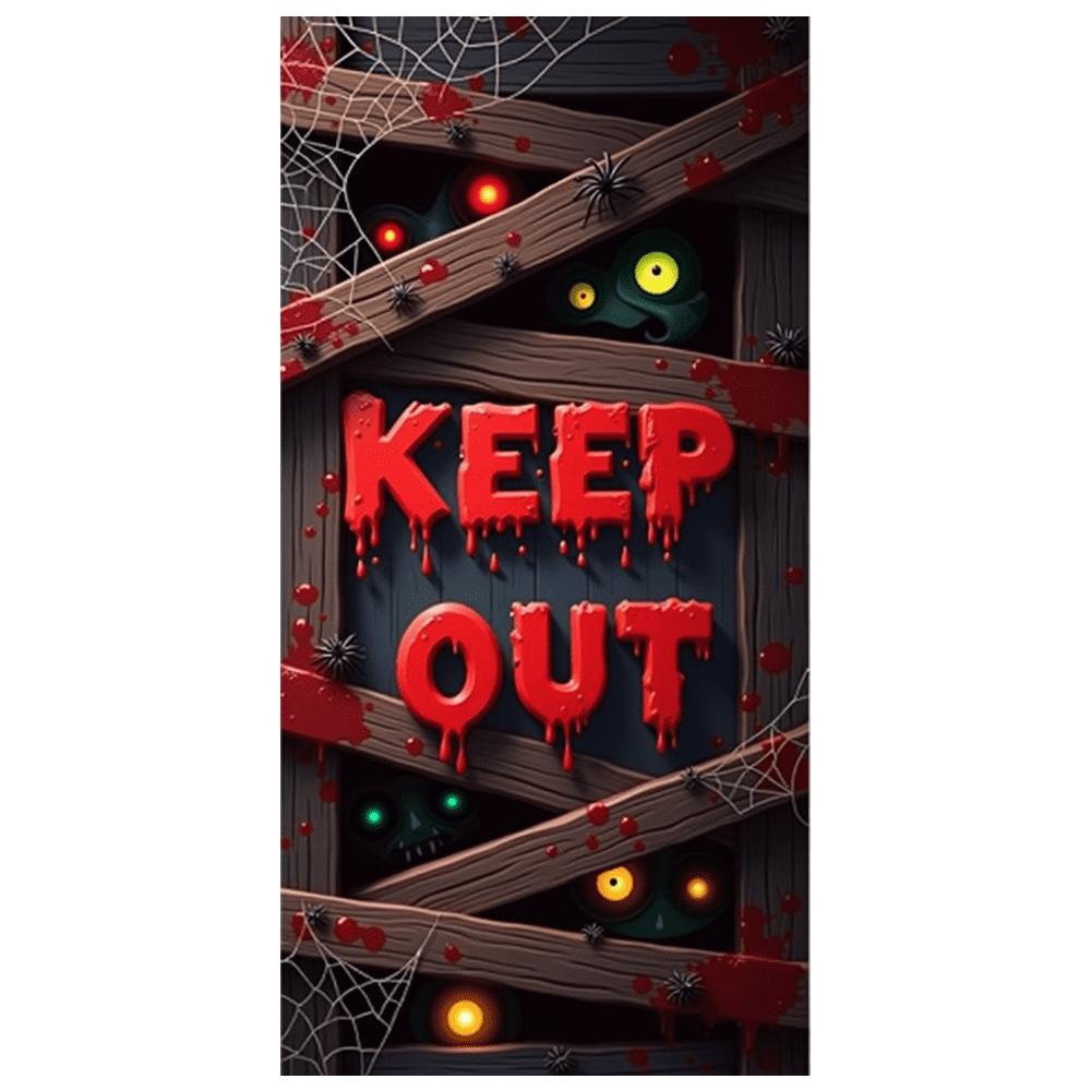 Spooky Eyes Halloween Banner Glowing Eyes Creepy Web Entrance for ...