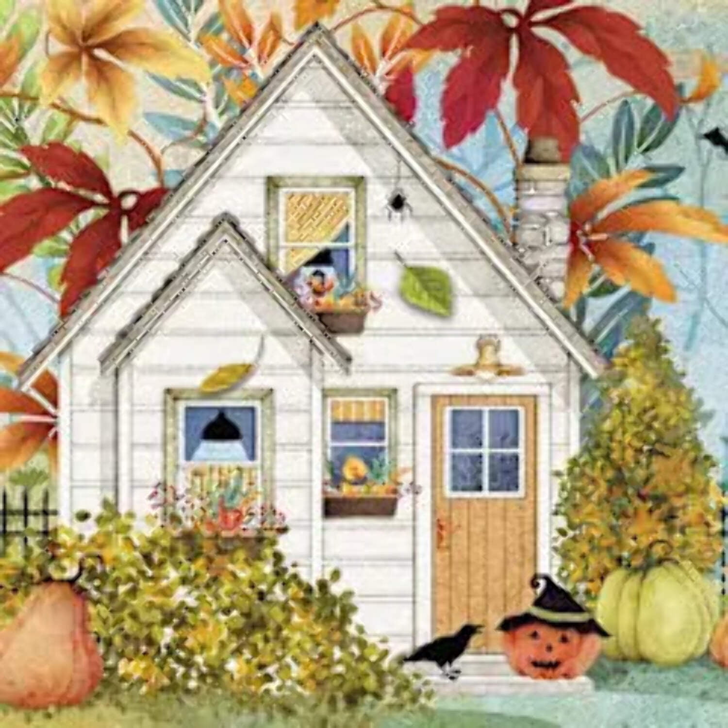 Spooky Fall House Halloween Greeting Card [HAT47082601] - Walmart.com