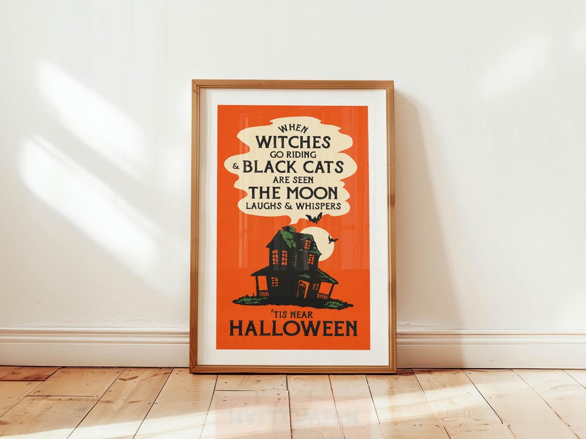 Spooky Fall Quote Kitchen Wall Art, Unframed Paper Print Size 12x18 ...