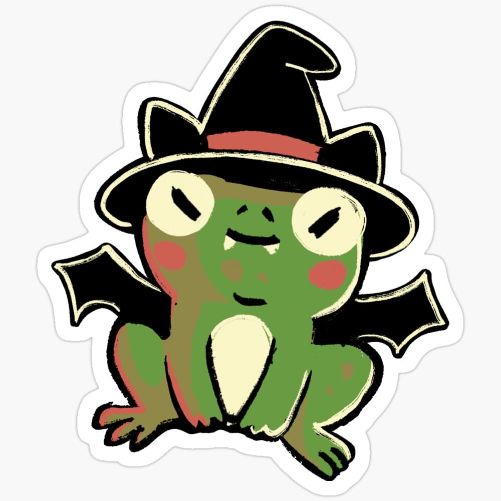 Spooky Frogs - Cute Magic Wizard Frogs Halloween Gift Sticker Phone ...