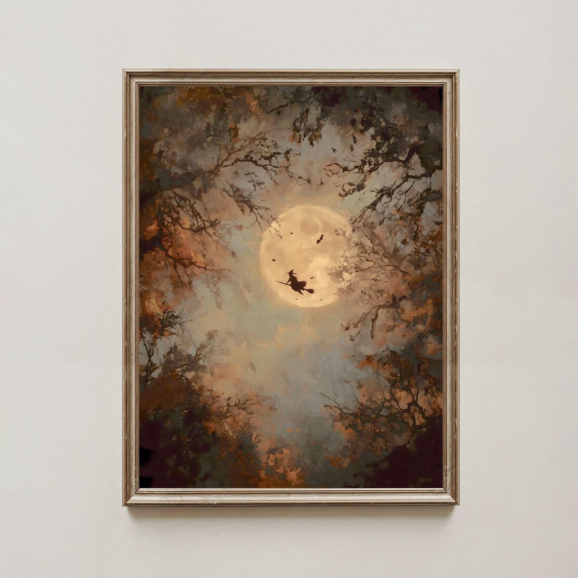 Spooky Full Moon Poster, Haunted , Witchy Wall Art Dark Academia Spooky ...