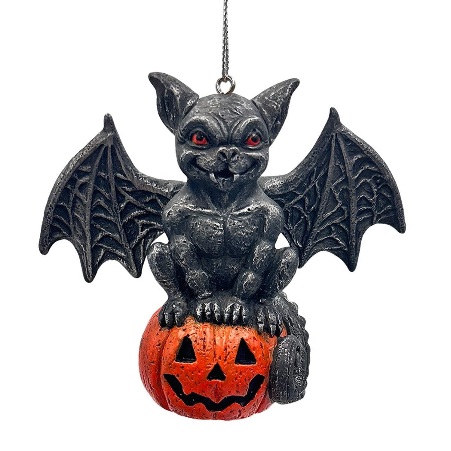 Spooky Gargoyle on a Pumpkin Ornament, Goth Halloween Themed Tree Decor ...
