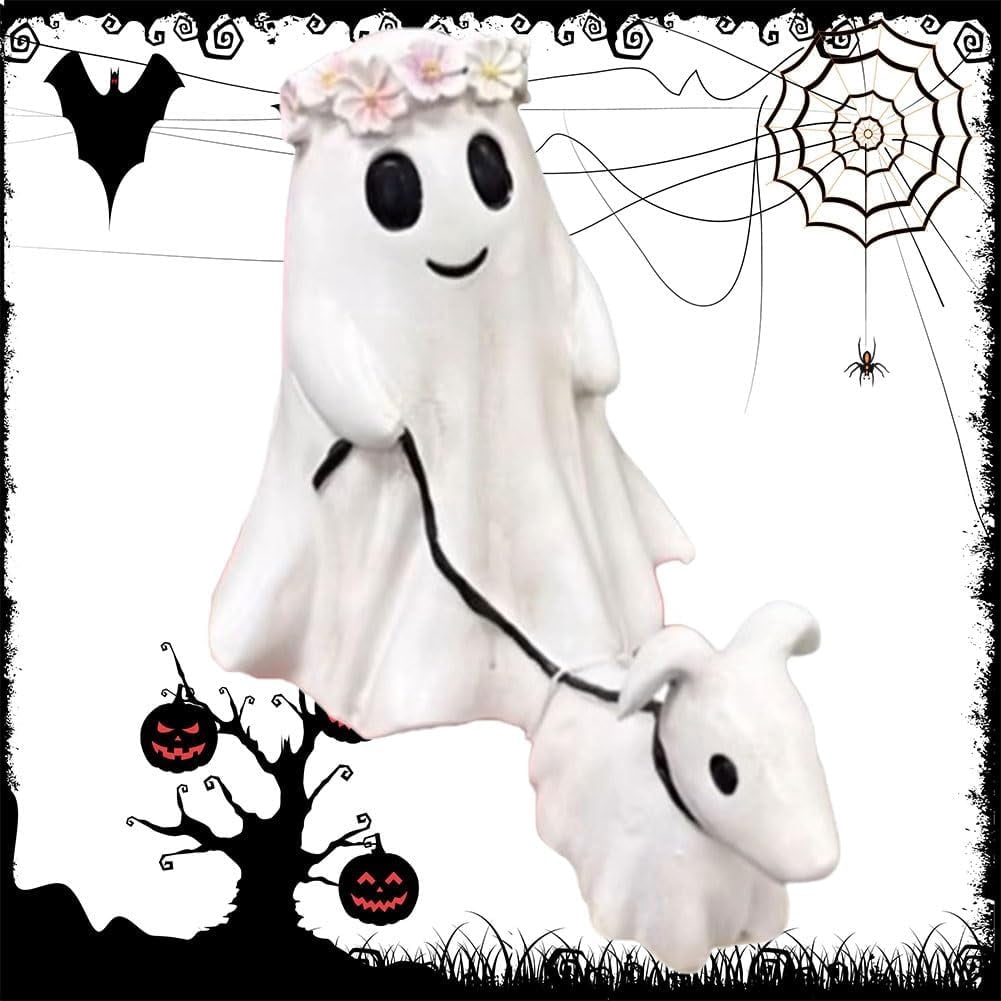 Spooky Ghost Dog Halloween Figurine, Funny Halloween Ghost Decor, Ghost ...