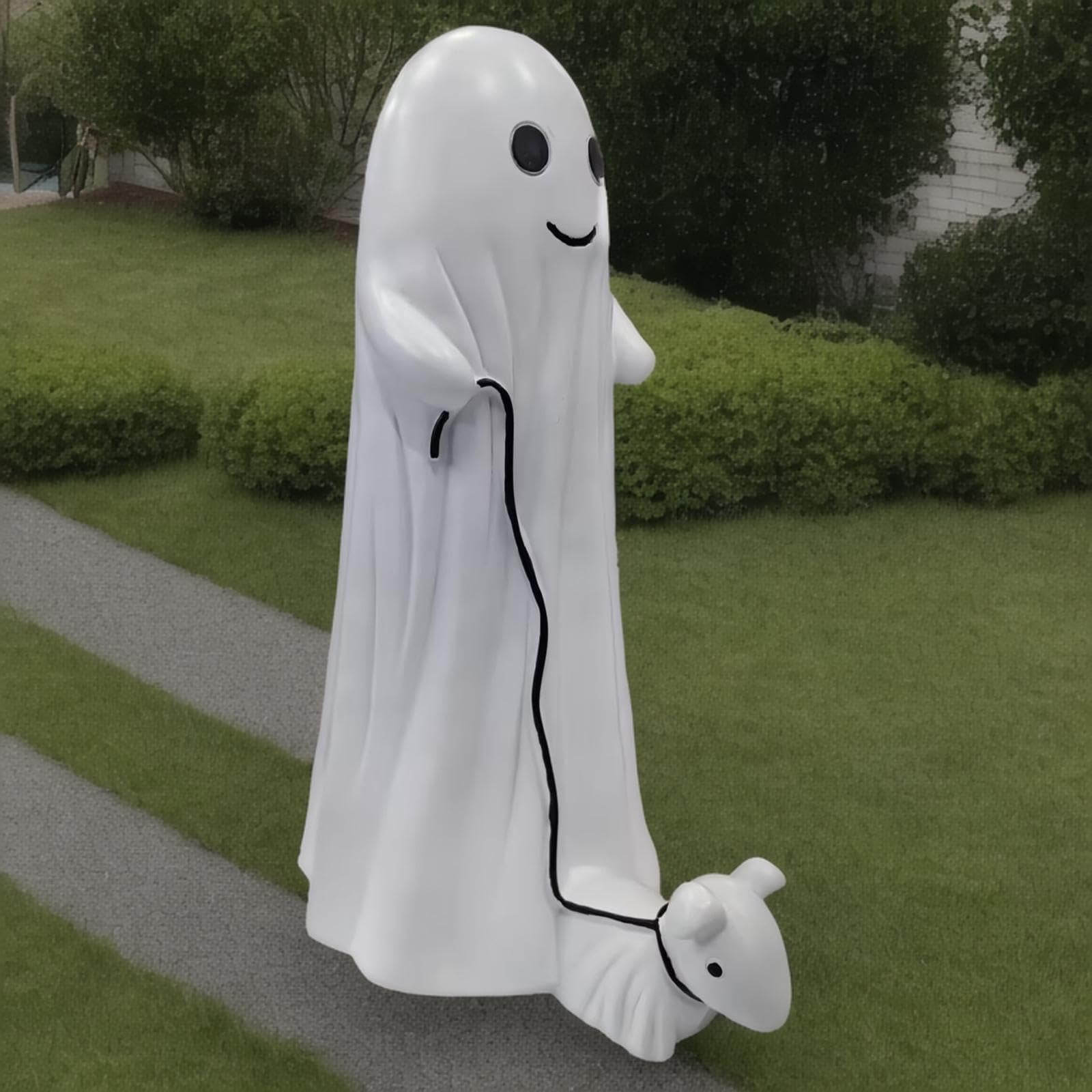 Spooky Ghost Dog Halloween Figurine, Ghost Walking Dog Statue ...