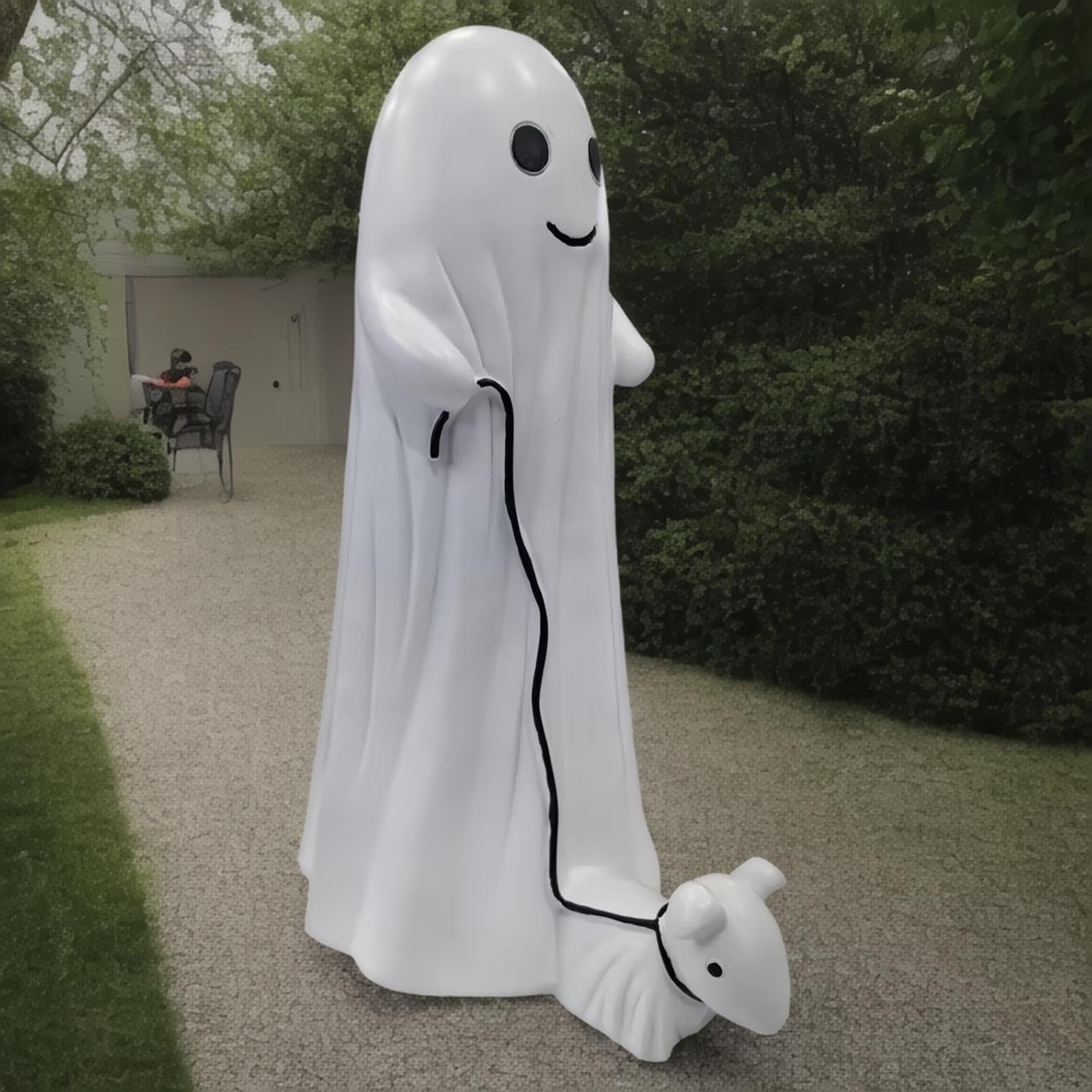 Spooky Ghost Dog Halloween Figurine, Halloween Ghost Dog Statues, Funny ...