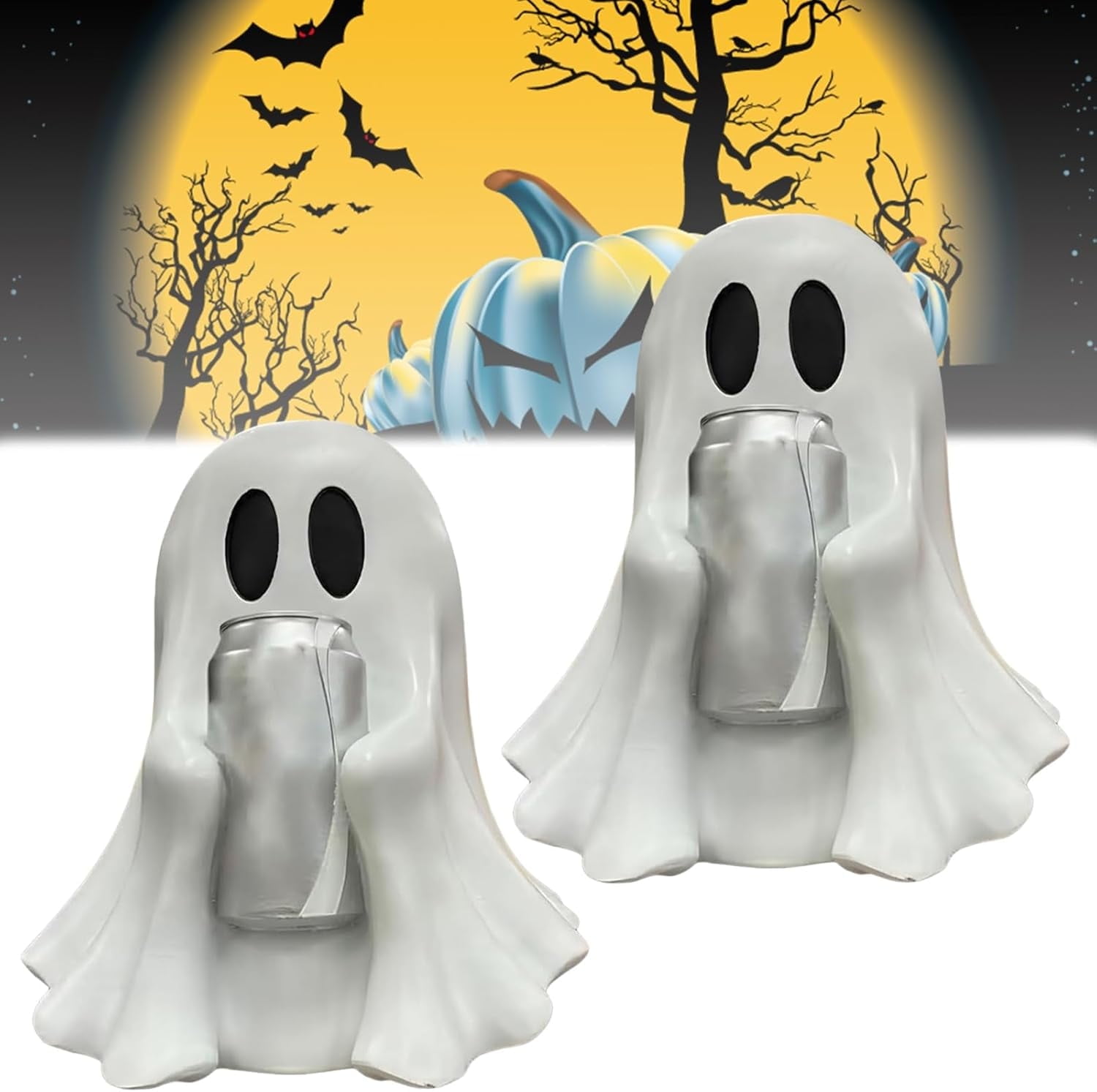 Spooky Ghost, Halloween Ghost, Cute Drink Can Holder, Personalized ...