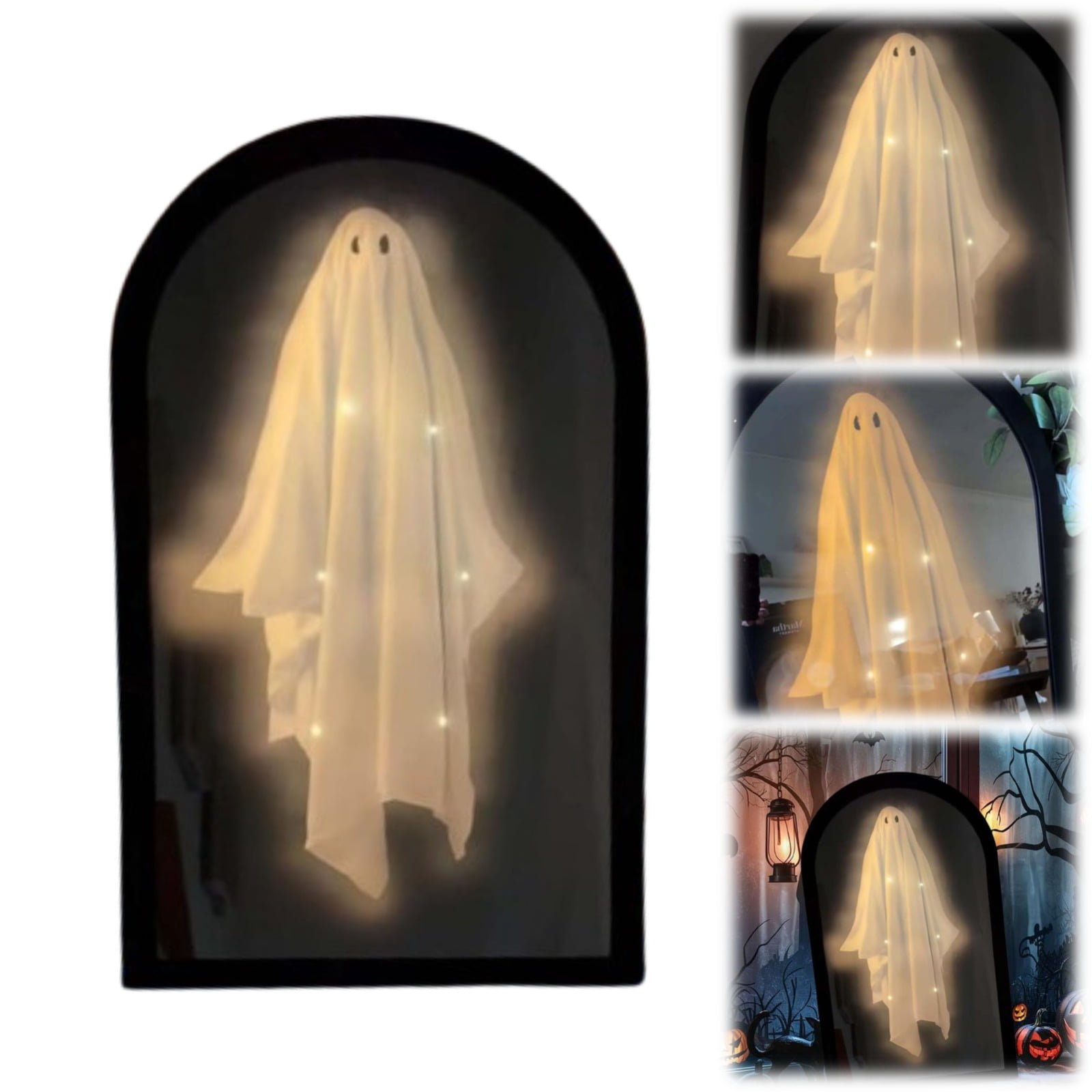 Spooky Ghost Hologram Mirror 2025 Halloween Novelty with Creepy Eyes ...