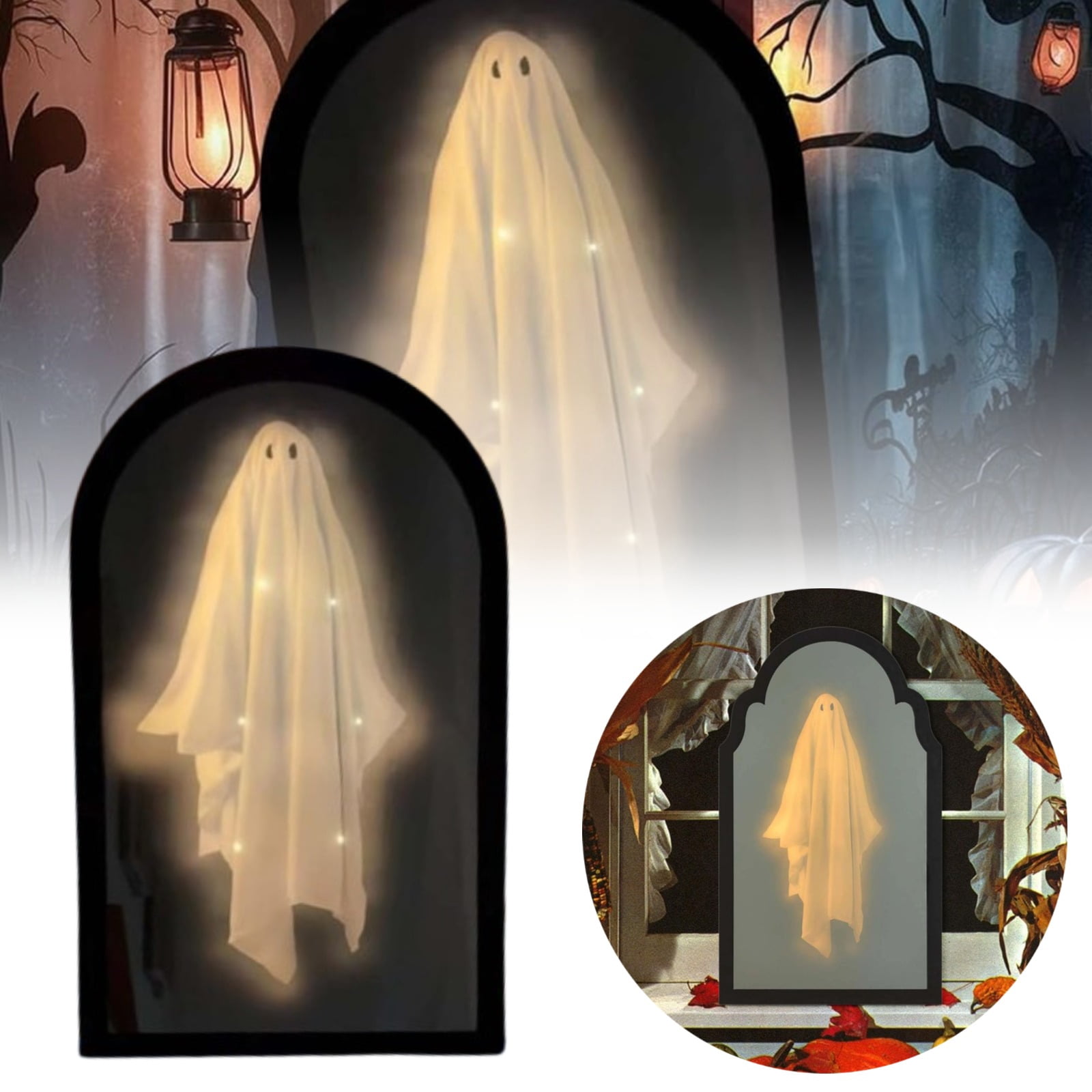 Spooky Ghost Hologram Mirror Easy Setup Battery Operated Holographic ...