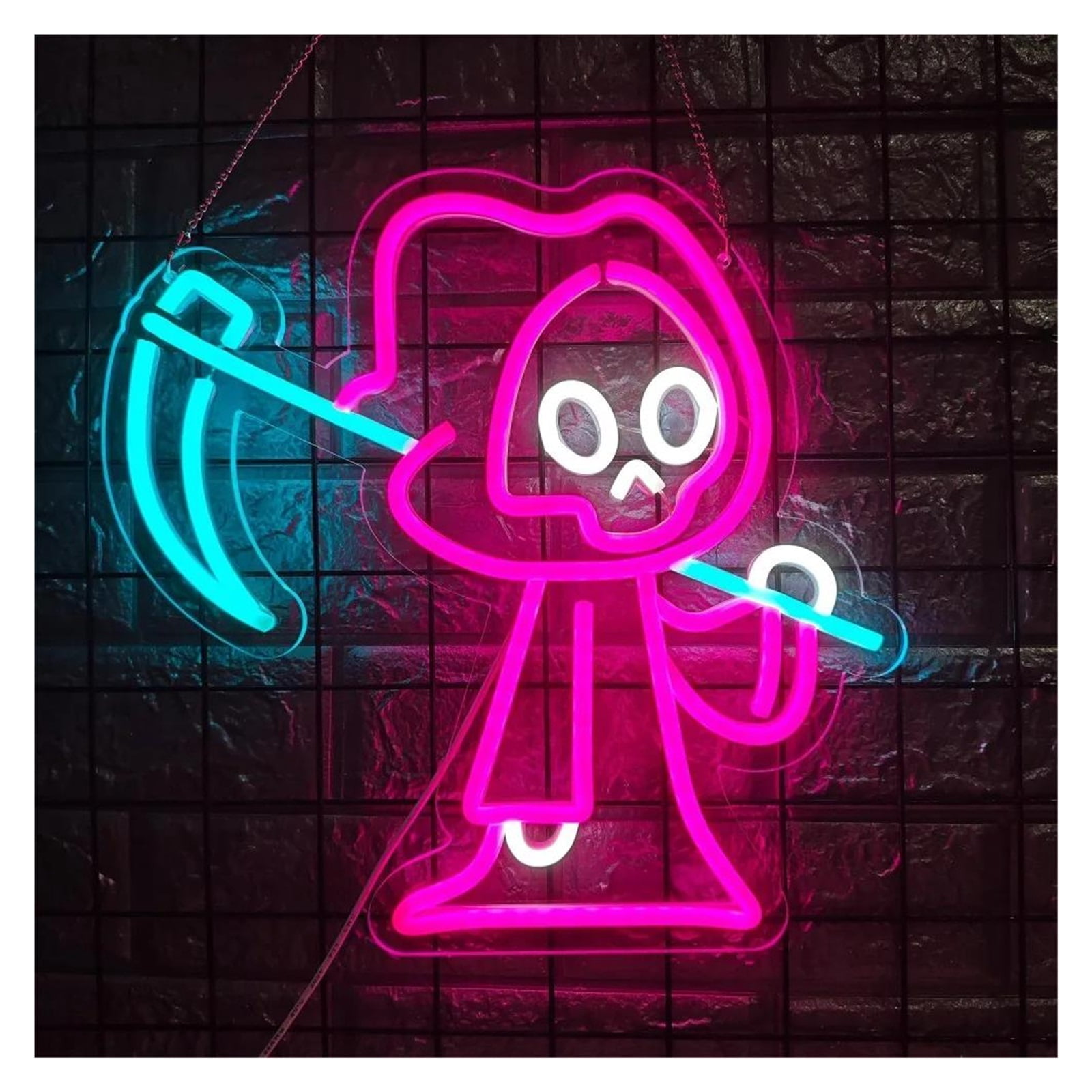 Spooky Ghost Led Neon Sign USB Powered Dimmable Wall Decor, For Bedroom ...