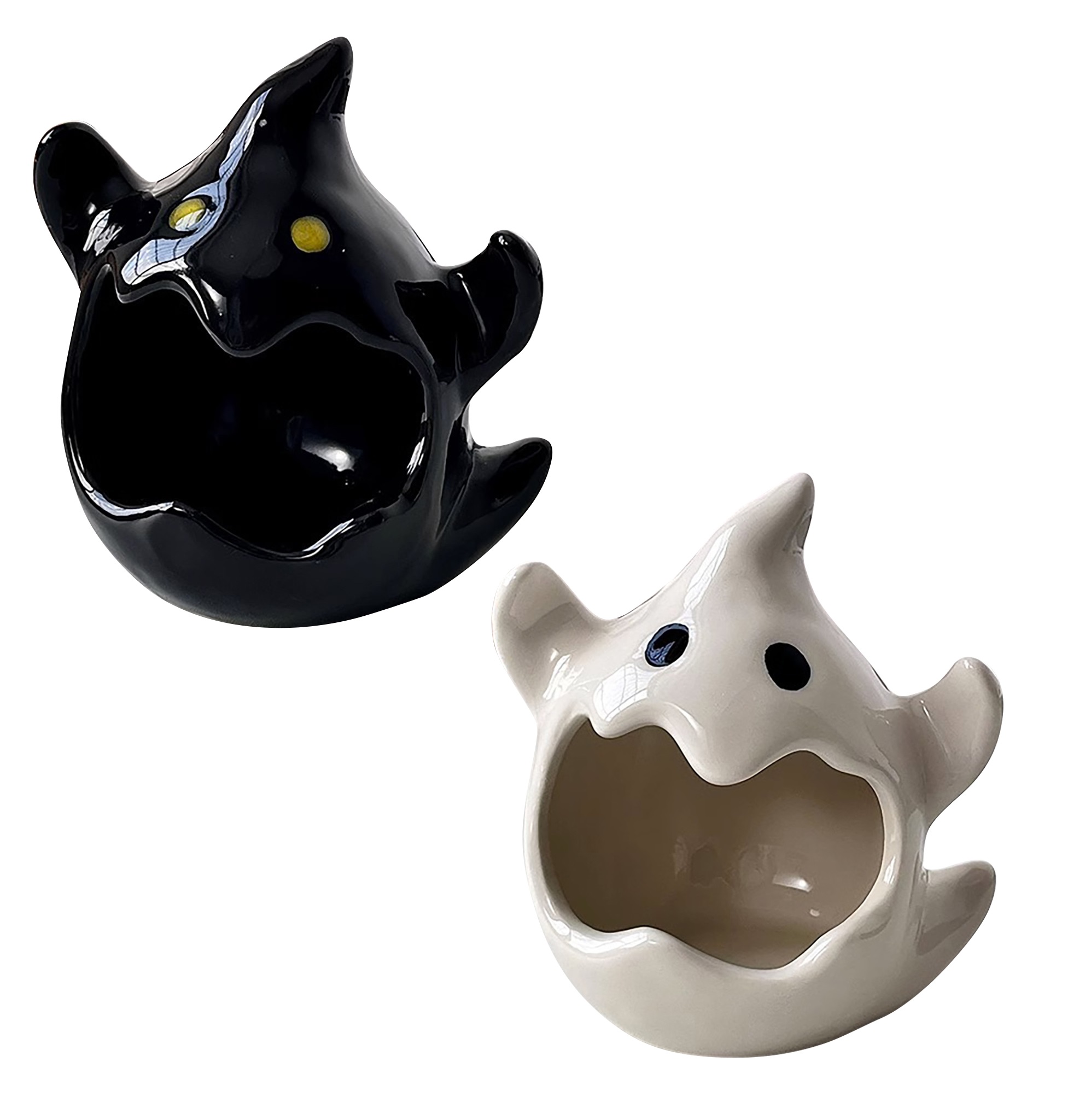 Spooky Ghost Shaped Ceramic Candy Bowl, Candy Serving Bowl for Party ...