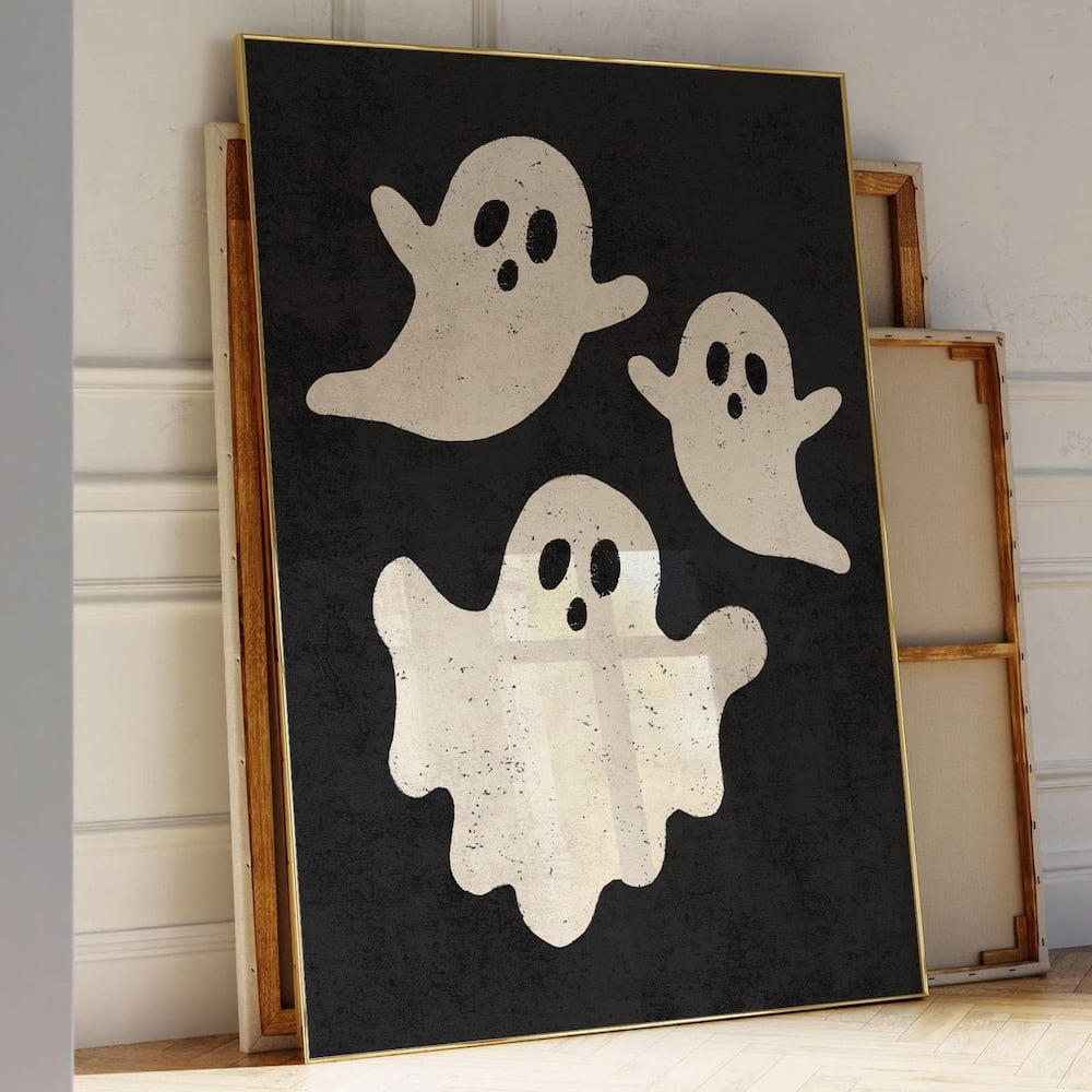 Spooky Ghost Trio Poster, Trendy Wall Art, Cute Halloween Decor, Funky ...