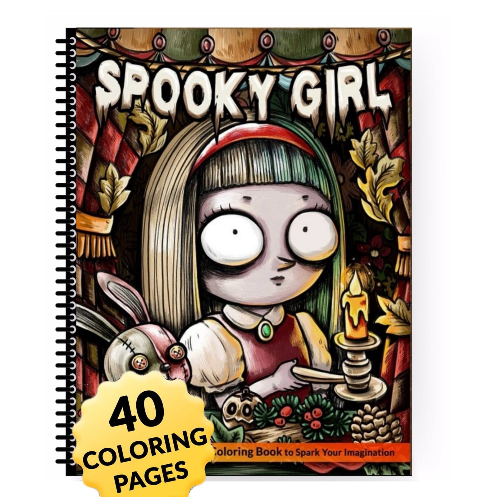 Spooky Girl Coloring Book for Adults and Teens 40 Unique Pages of Eerie ...