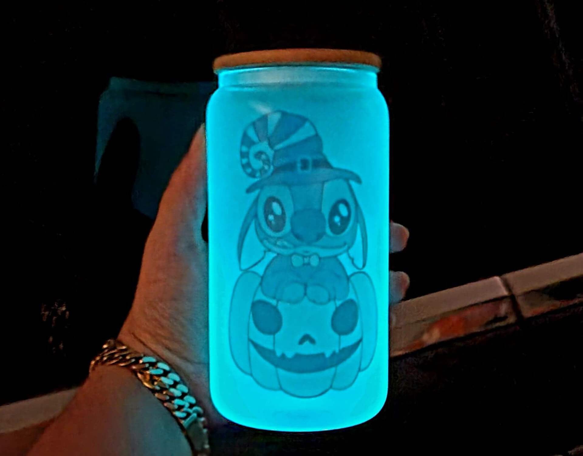Spooky Glow in dark UV Activated Glow Beer Can Glass |Aesthetic Coffee ...