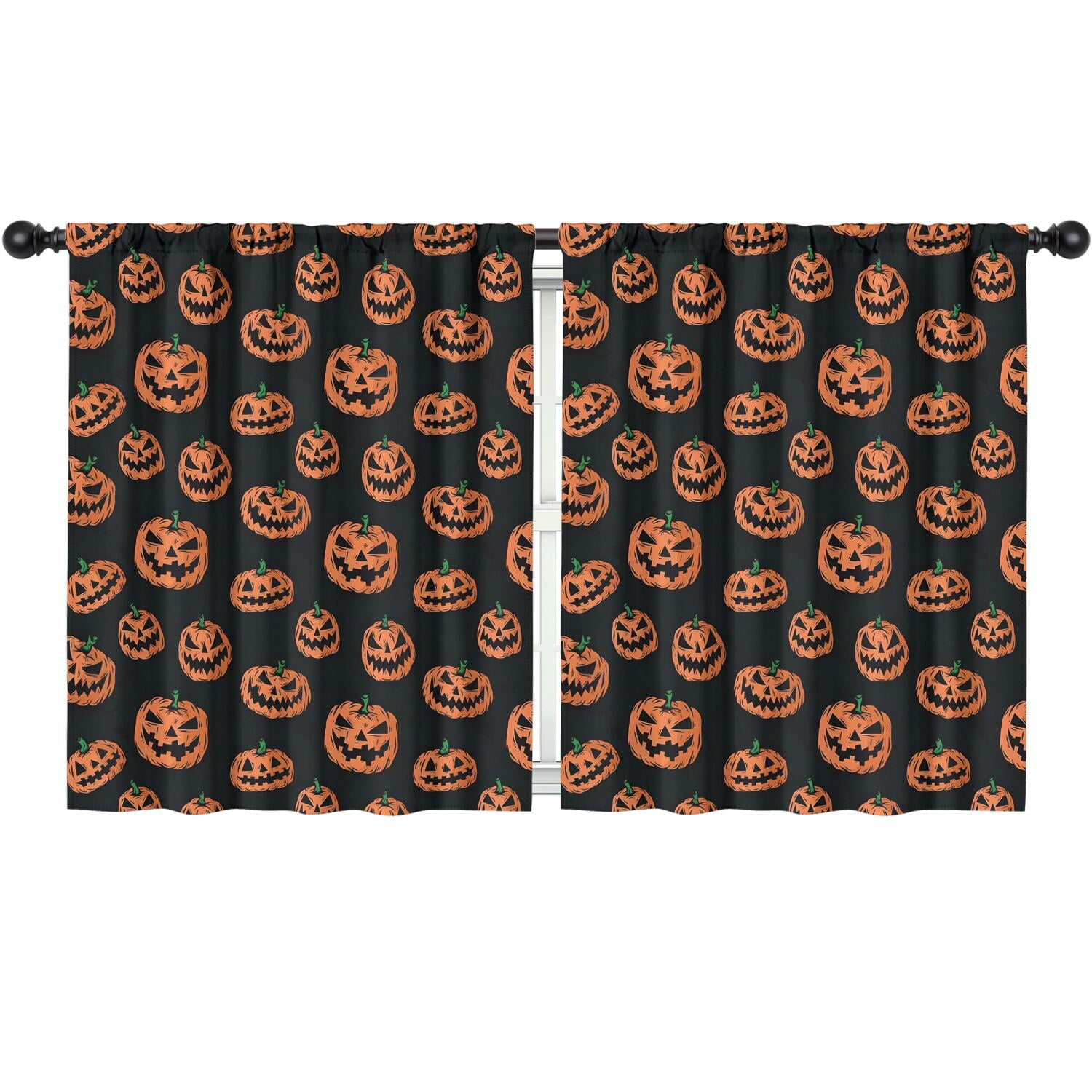 Spooky Gothic Kitchen Curtains 2 Pack, Horror Themed with Skull and ...