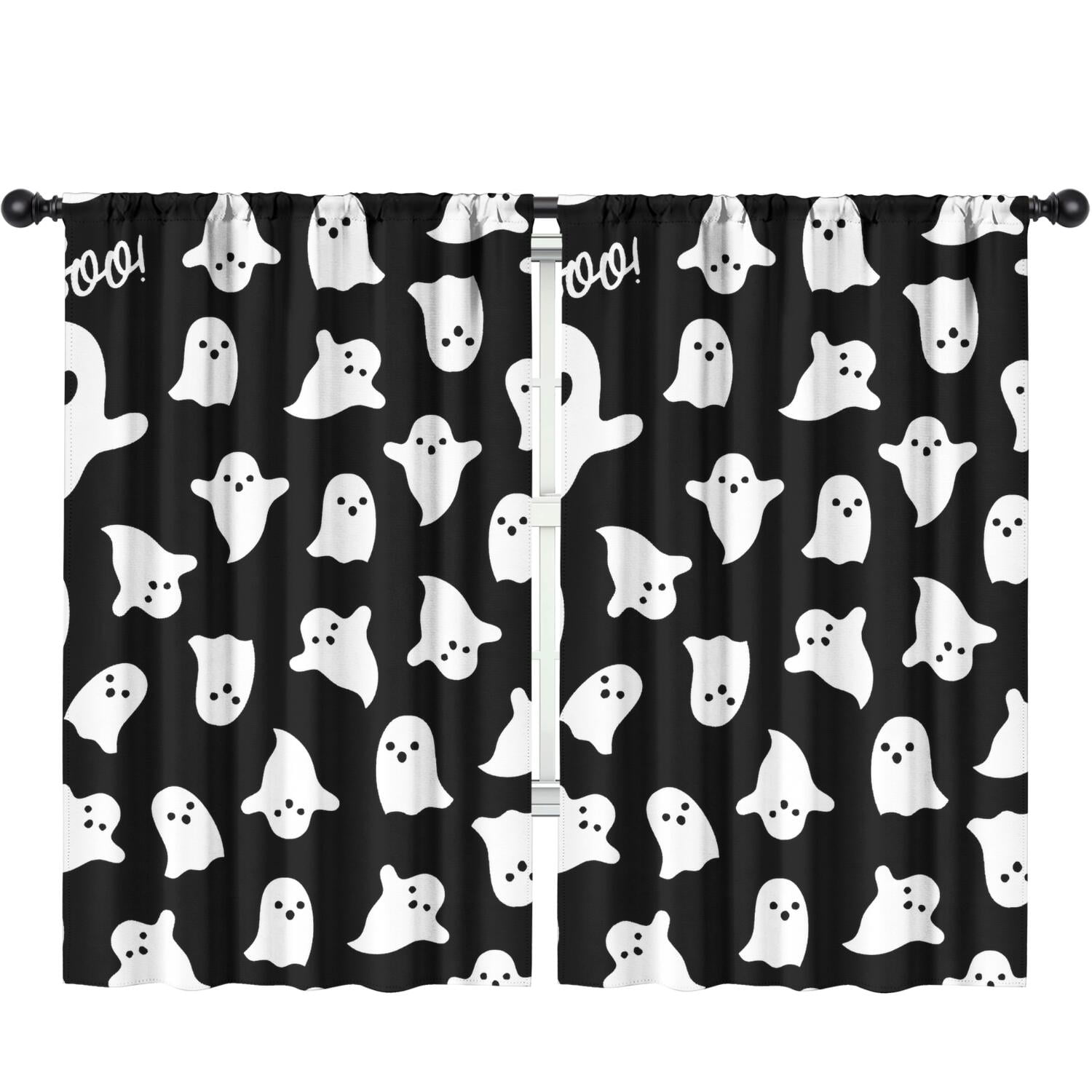 Spooky Gothic Kitchen Curtains 2 Pack, Horror Themed with Skull and ...