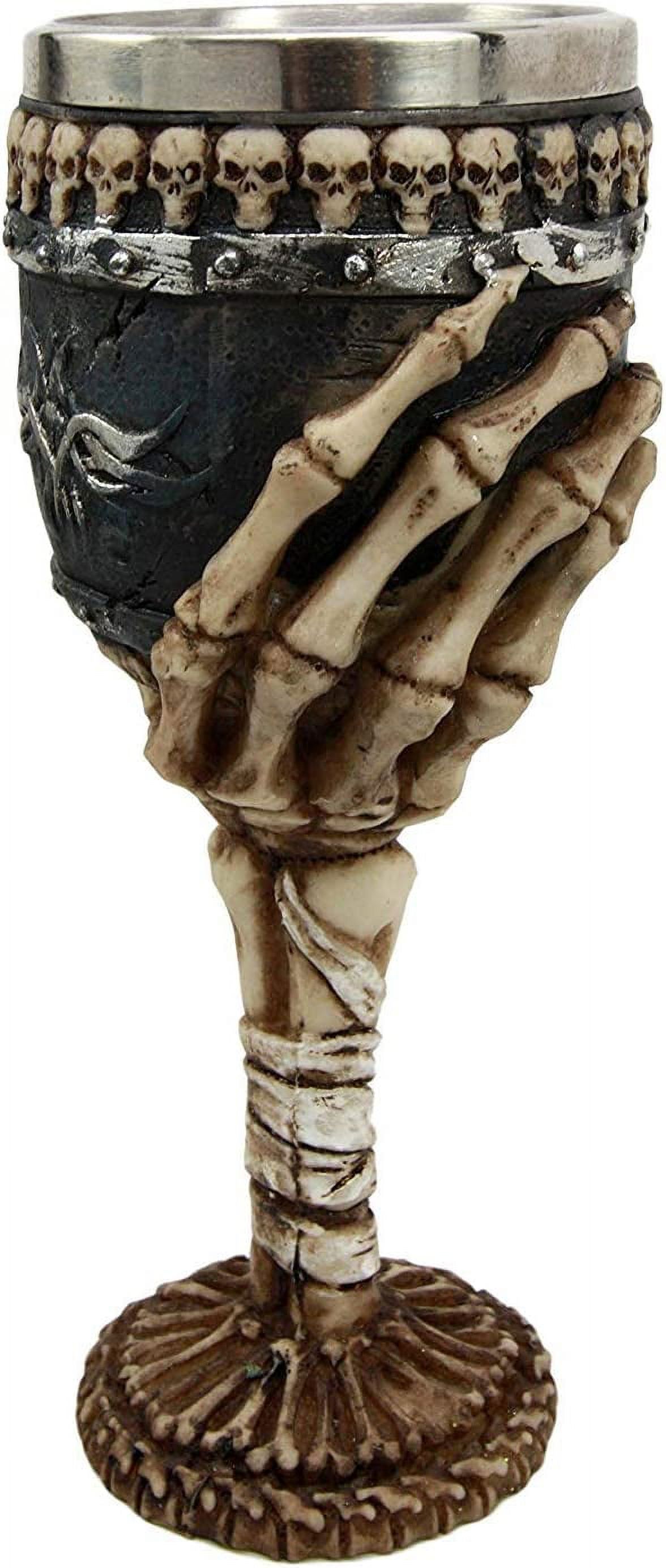 Spooky Graveyard Ossuary Skeletal Skeleton Hand Wine Chalice Goblet 6oz ...