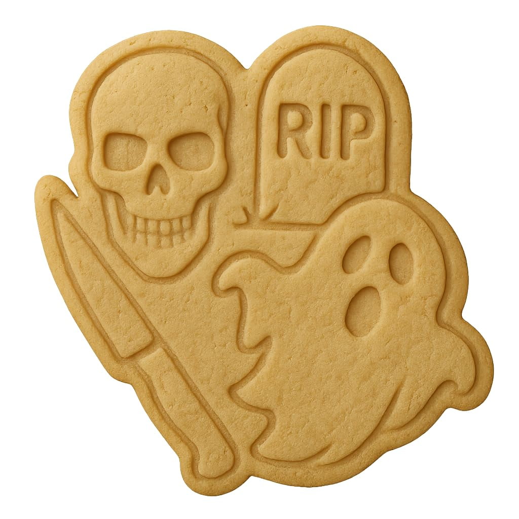 Spooky Graveyard Scene Cookie Cutter & Stamp 4x3.5" for Baking ...