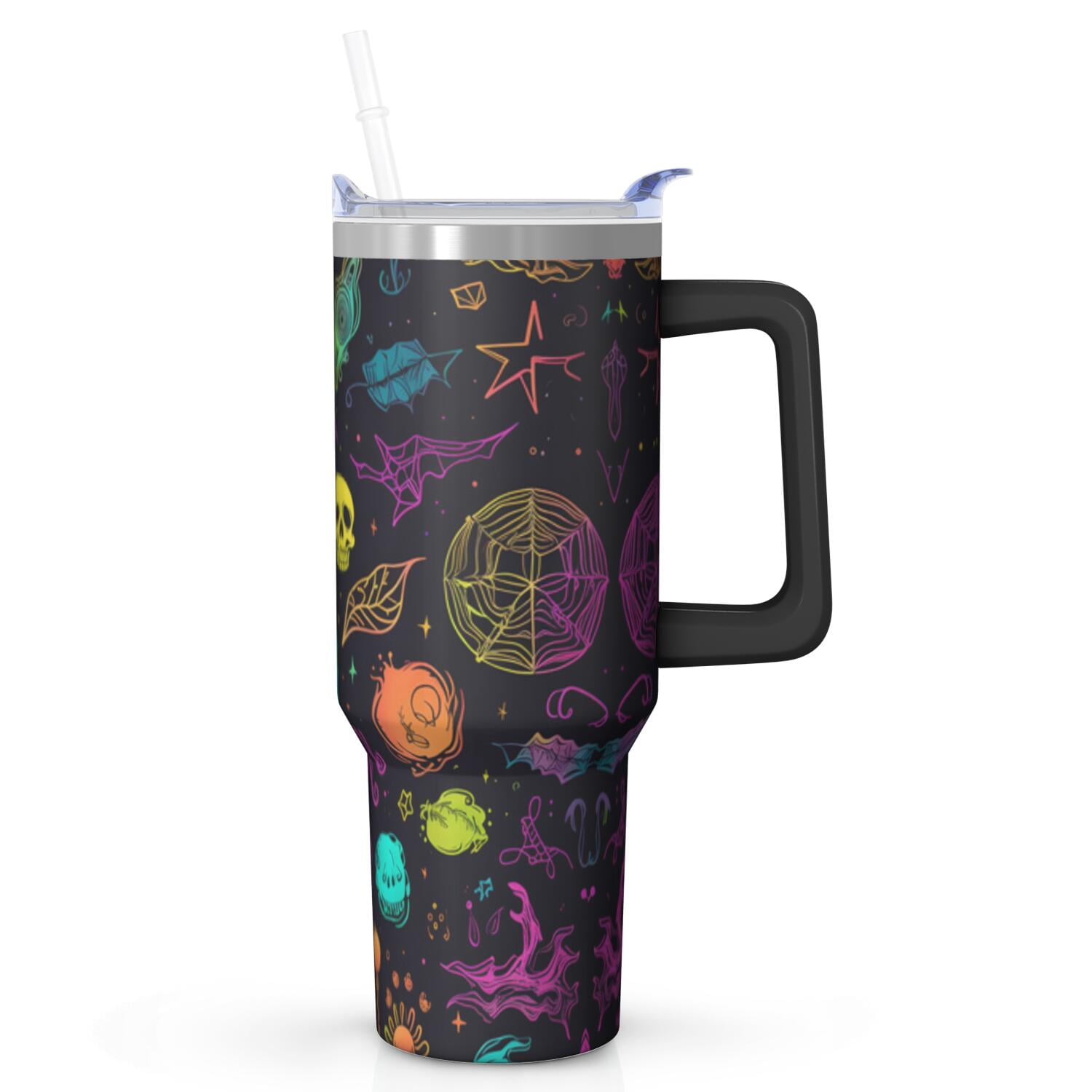 Spooky Halloween 40oz Tumbler - Pumpkin Pattern w/Handle, Huge ...