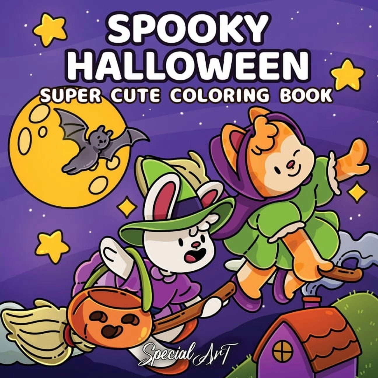 Spooky Halloween: Coloring Book for Adults and Teens Featuring Cute and ...