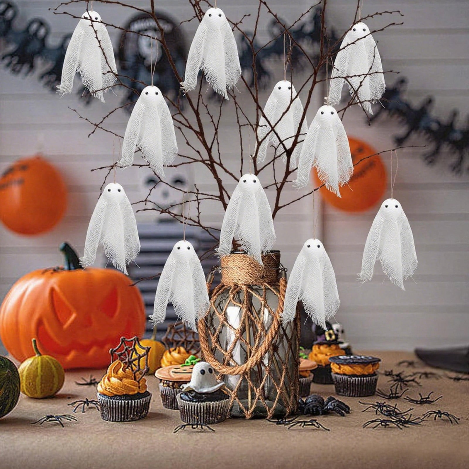 Spooky Halloween Decor Halloween Hanging Ghosts Decoration 7.8 inch ...