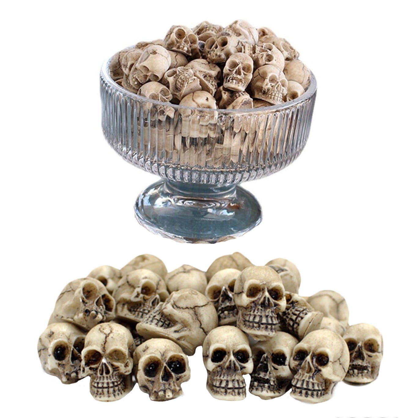 Spooky Halloween Decor - Mini Skull Set, Creepy Scene Accessories for ...