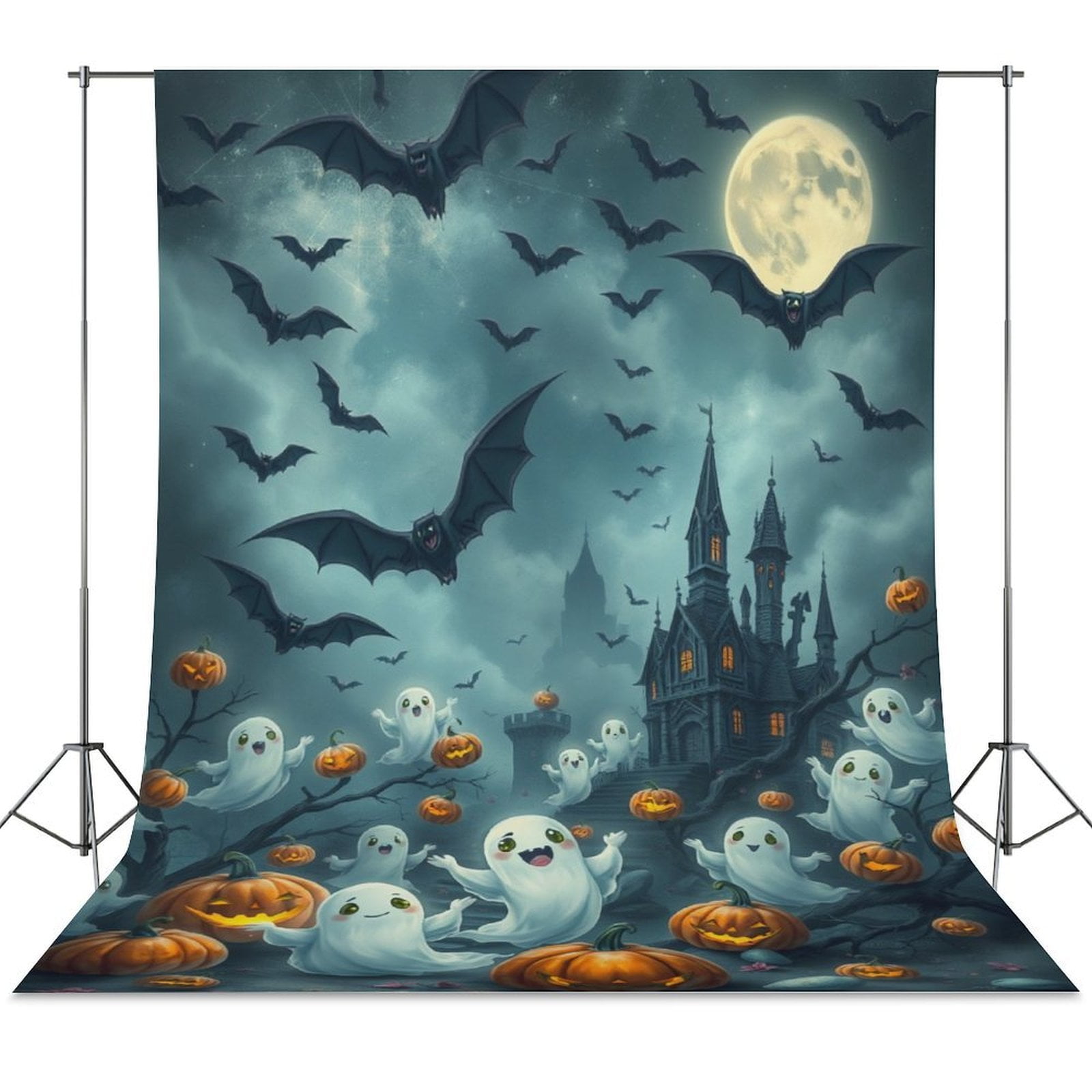Spooky Halloween Ghosts Party Backdrop Birthday Decoration Backgrounds ...