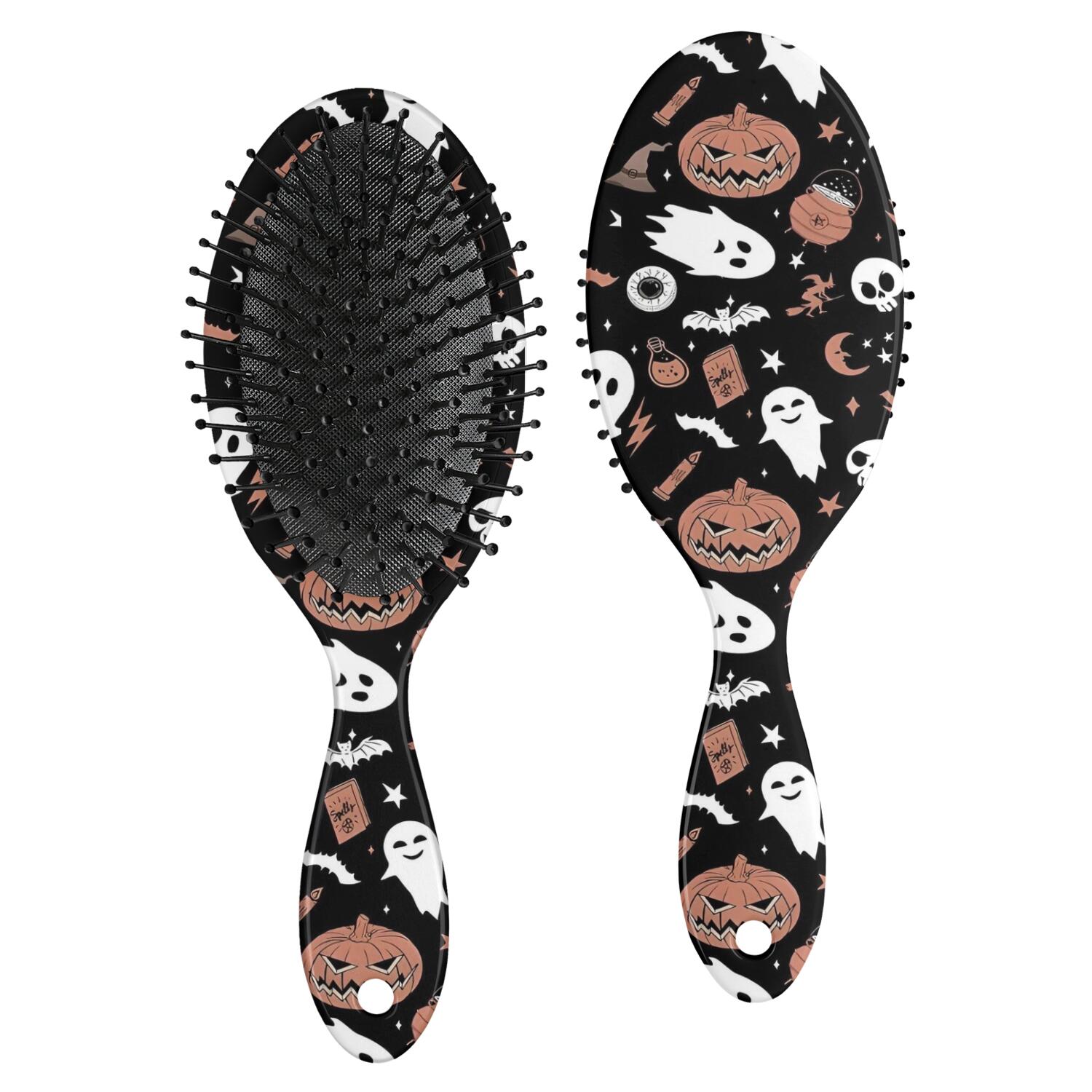 Spooky Halloween Icons Pattern Hair Brush,Girls Detangling Hair Brush ...