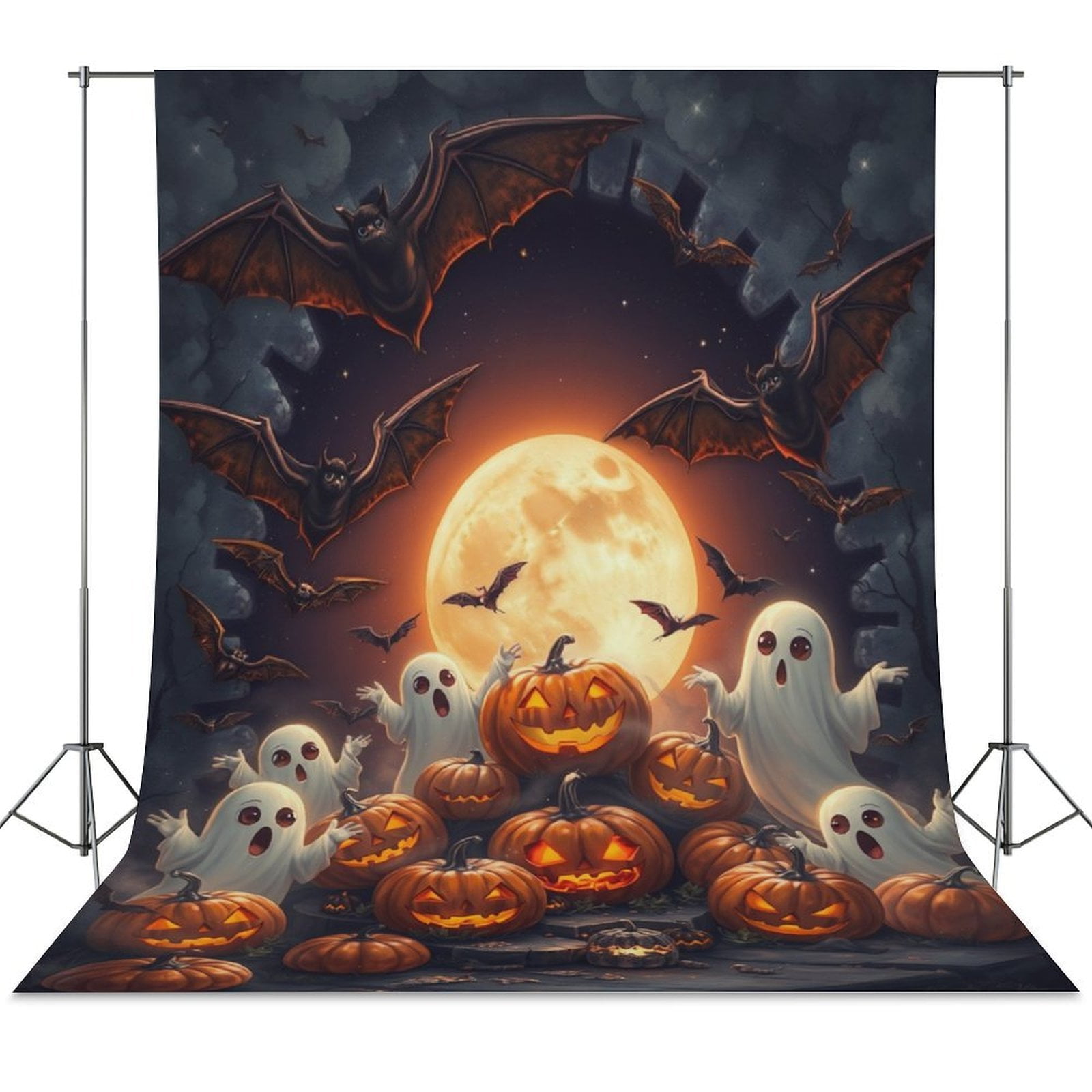 Spooky Halloween Night Decorations BackdropPortrait Photography ...