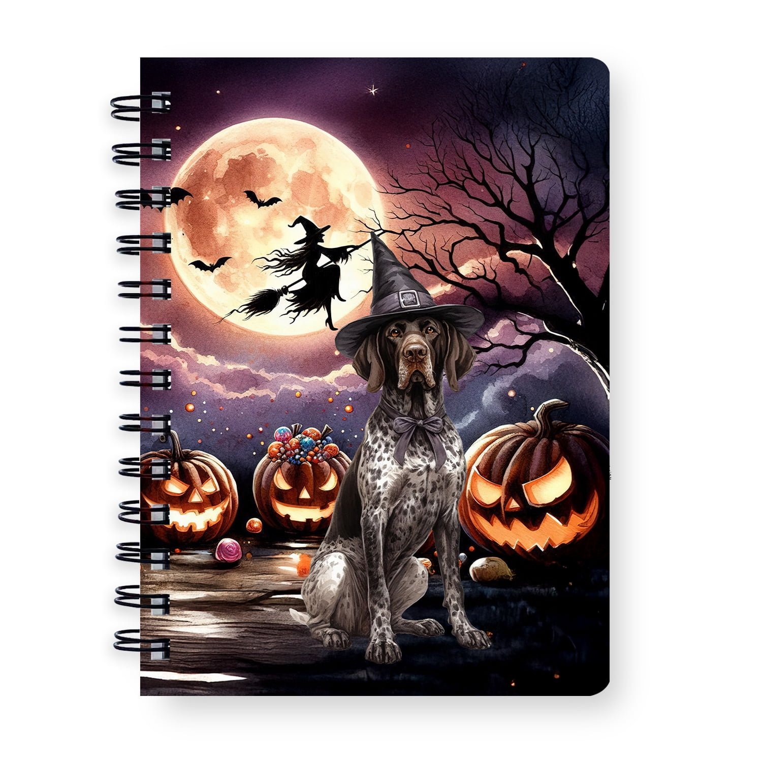 Spooky Halloween Night Witch German Shorthaired Pointer Glowing ...
