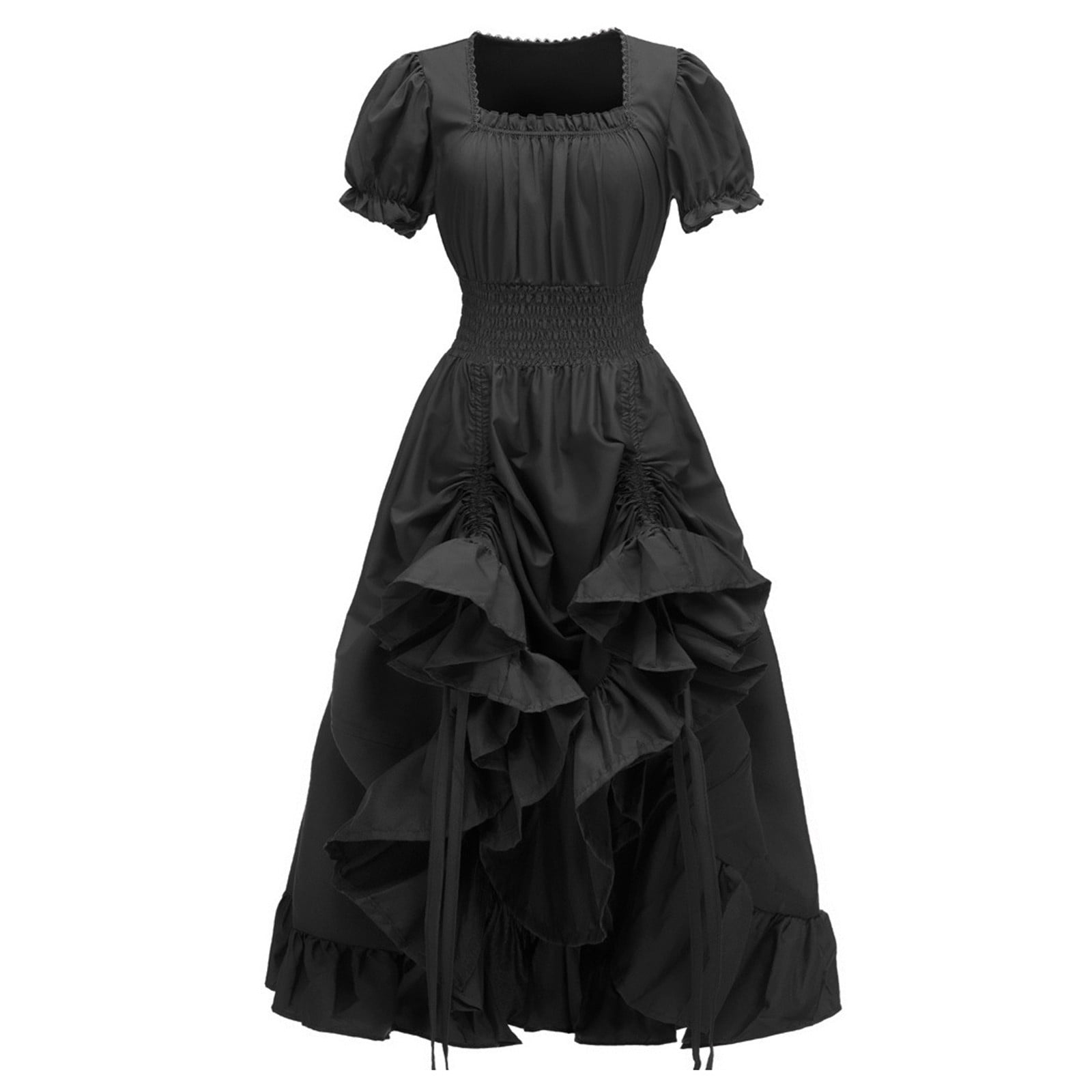 Spooky Halloween Outfits, Women'S Square Neck Lace Dress Medieval ...