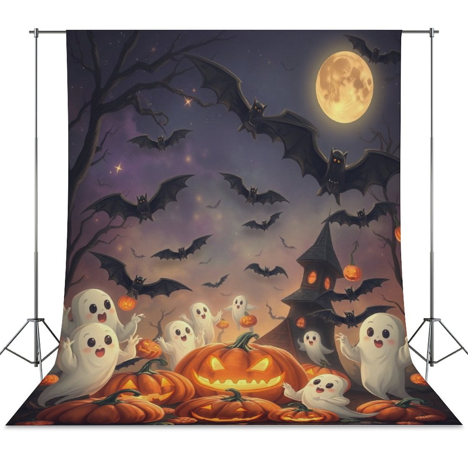 Spooky Halloween Scene Backdrop Baby Shower Newborn Portrait Girl Boy ...