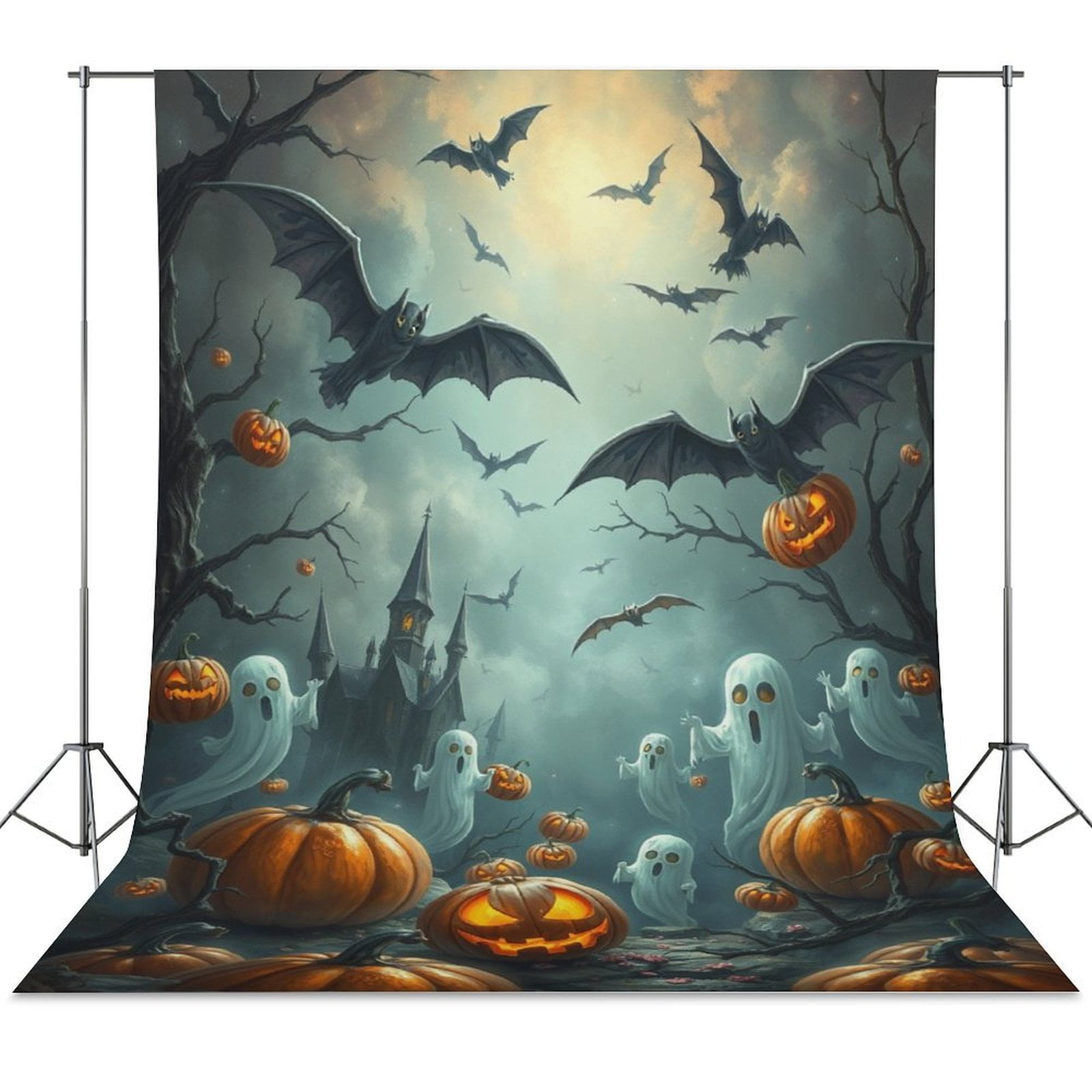 Spooky Halloween Scene Party Backdrop Birthday Decoration Backgrounds ...
