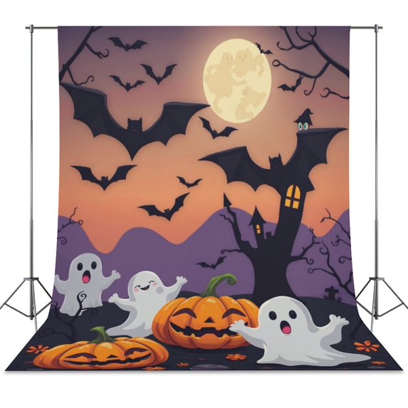 Spooky Halloween Scene Party Backdrop Birthday Decoration Backgrounds ...