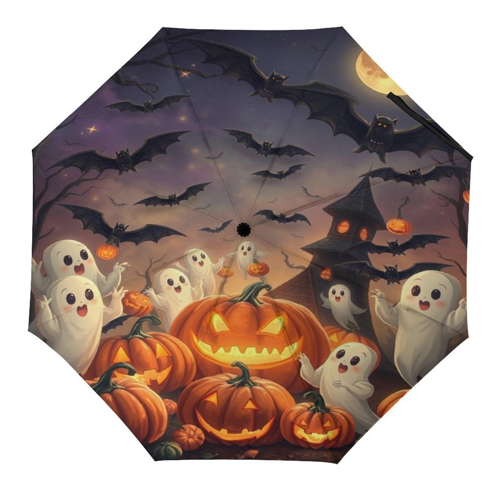 Spooky Halloween Scene Sunscreen Parasol Outdoor Convinient Folding ...