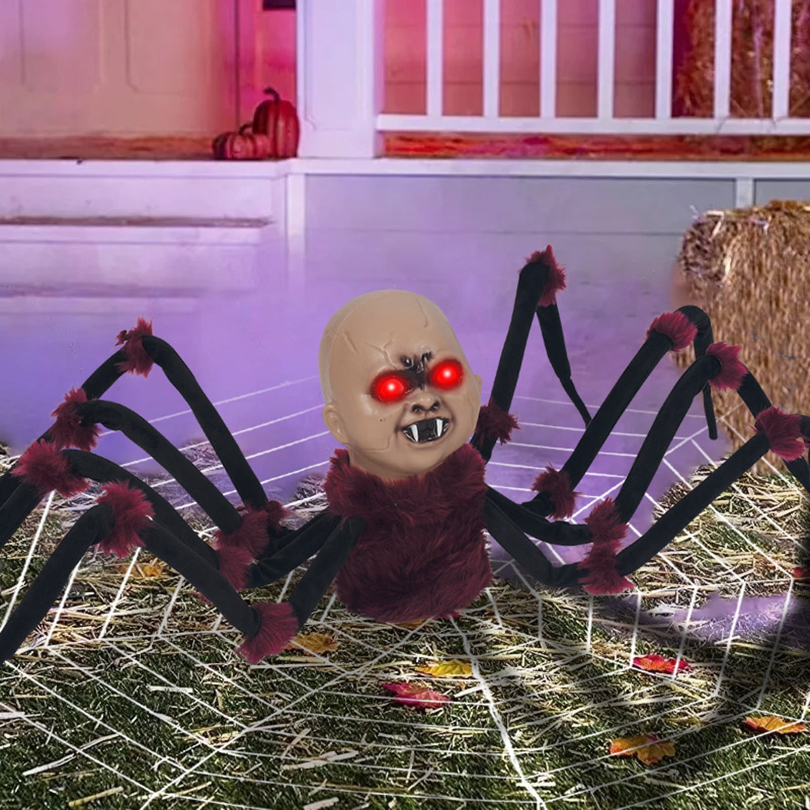 Spooky Halloween Spider Decorations,Giant Black and Red Spider Costume ...