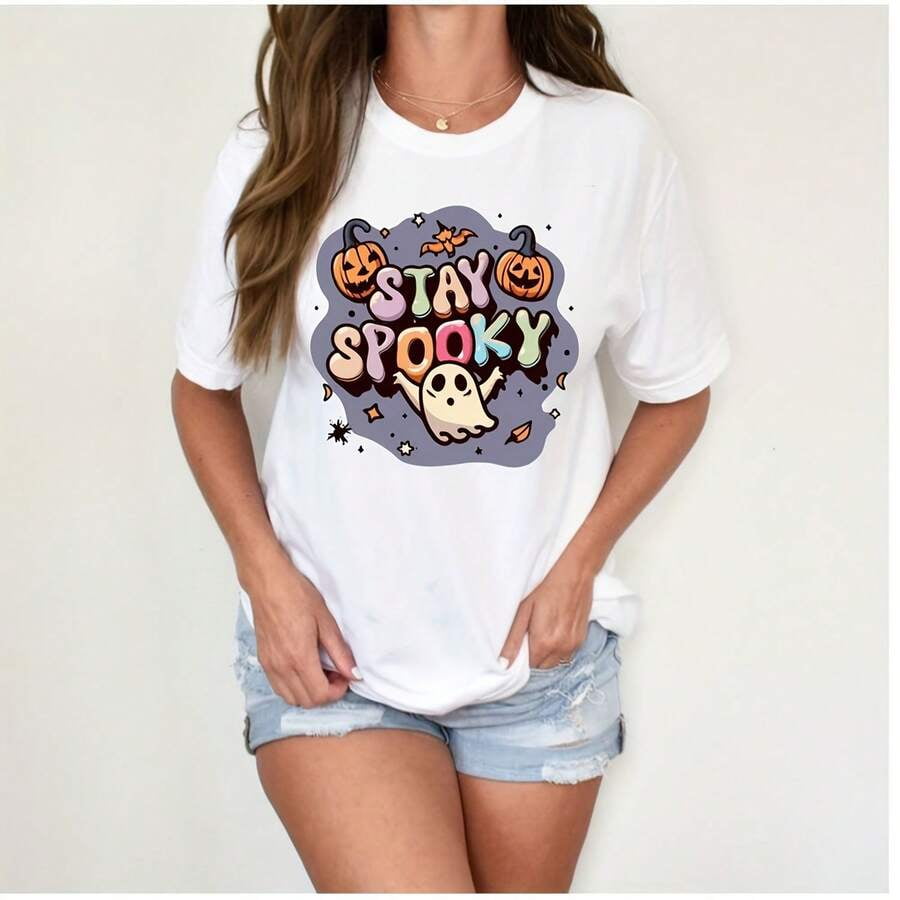 Spooky Halloween T-S-Hirt, Horror Theme Graphic, GhosT-S And Goblins Design, Perfect For ...