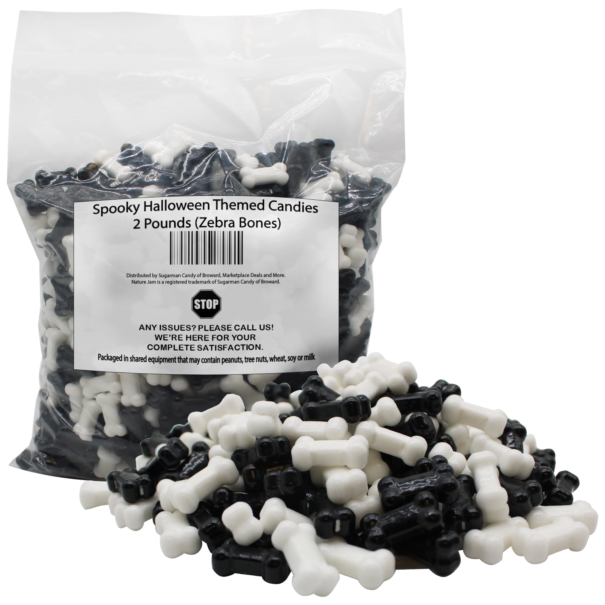 Spooky Halloween Themed Candies 2 Pounds (Zebra Bones) - Walmart.com
