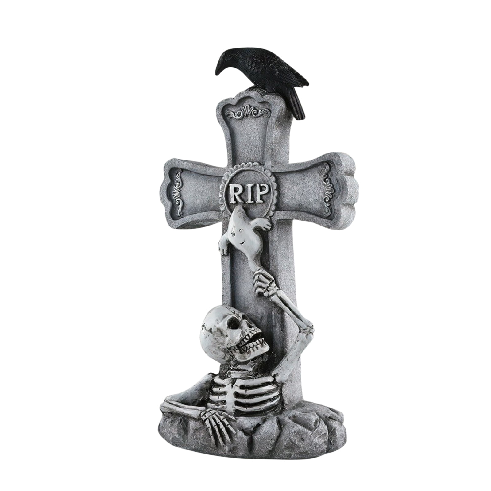 Spooky Halloween Tombstone Decor with Skull - Haunted Graveyard Yard ...