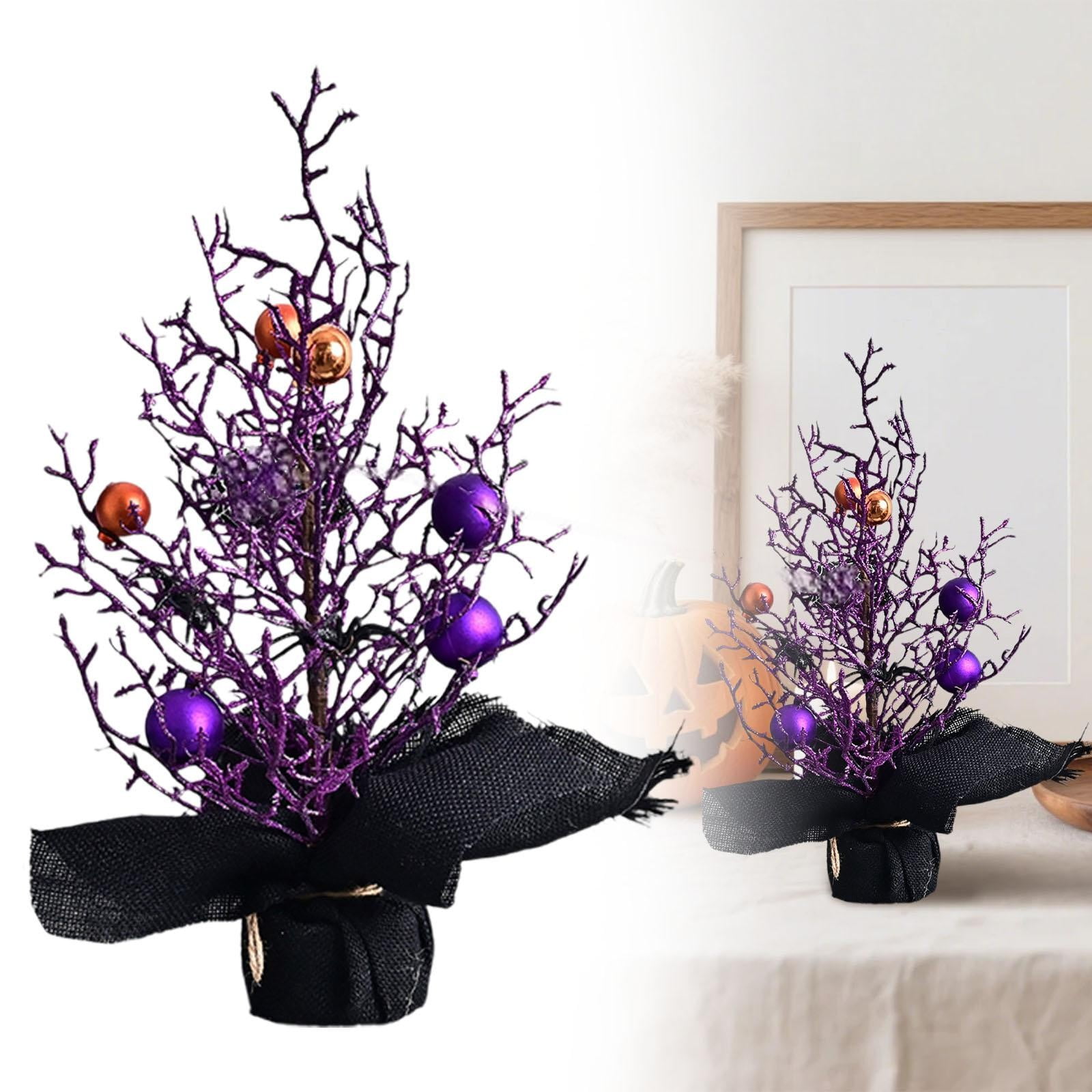 Spooky Halloween Tree Decor, Black Tabletop Tree, Halloween Mantel ...