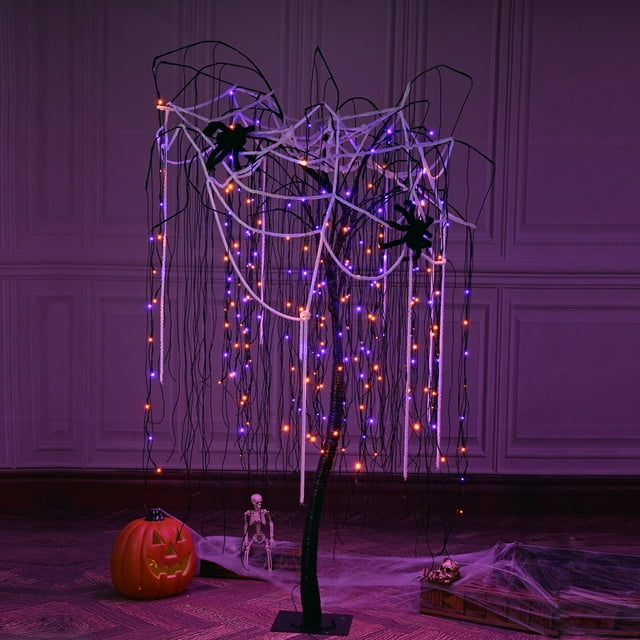 Spooky Halloween Willow Tree with Spiders 7 Feet - Walmart.com