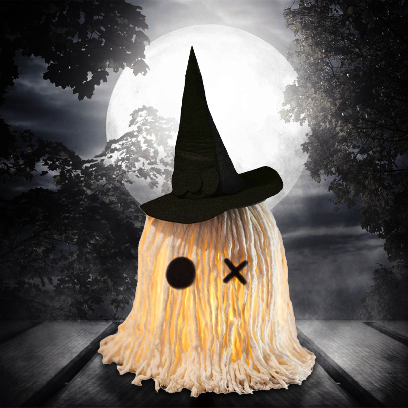 Spooky Halloween Witch Decorations,Cute Ghost Table Lamps with Witch ...