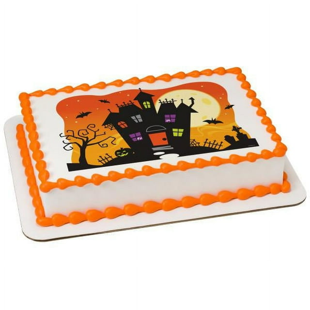 Spooky Haunted House Edible Cake Topper Image - Walmart.com