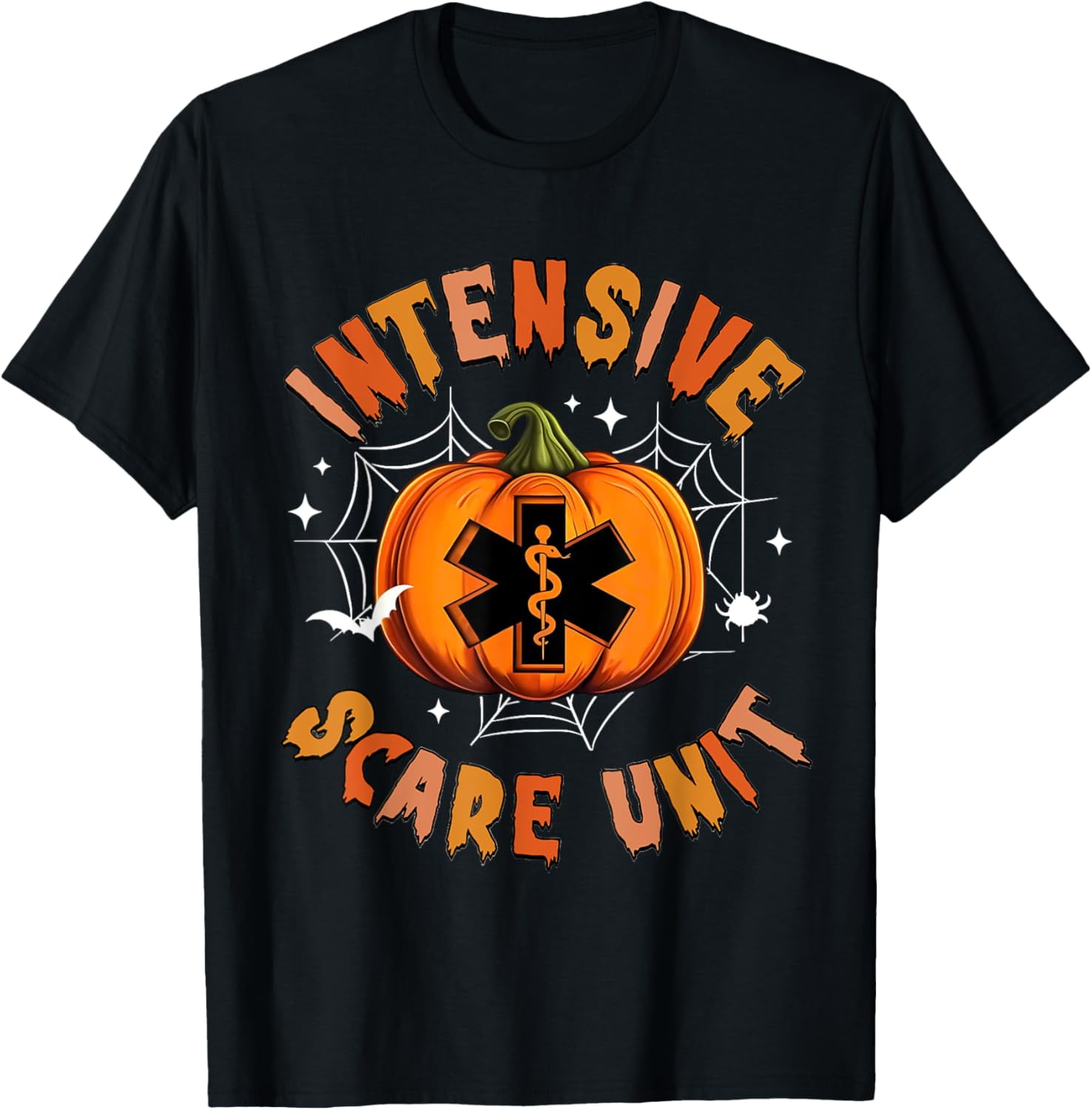 Spooky Intensive Care Unit Halloween Pumpkin ICU Nurse Boo T-Shirt ...