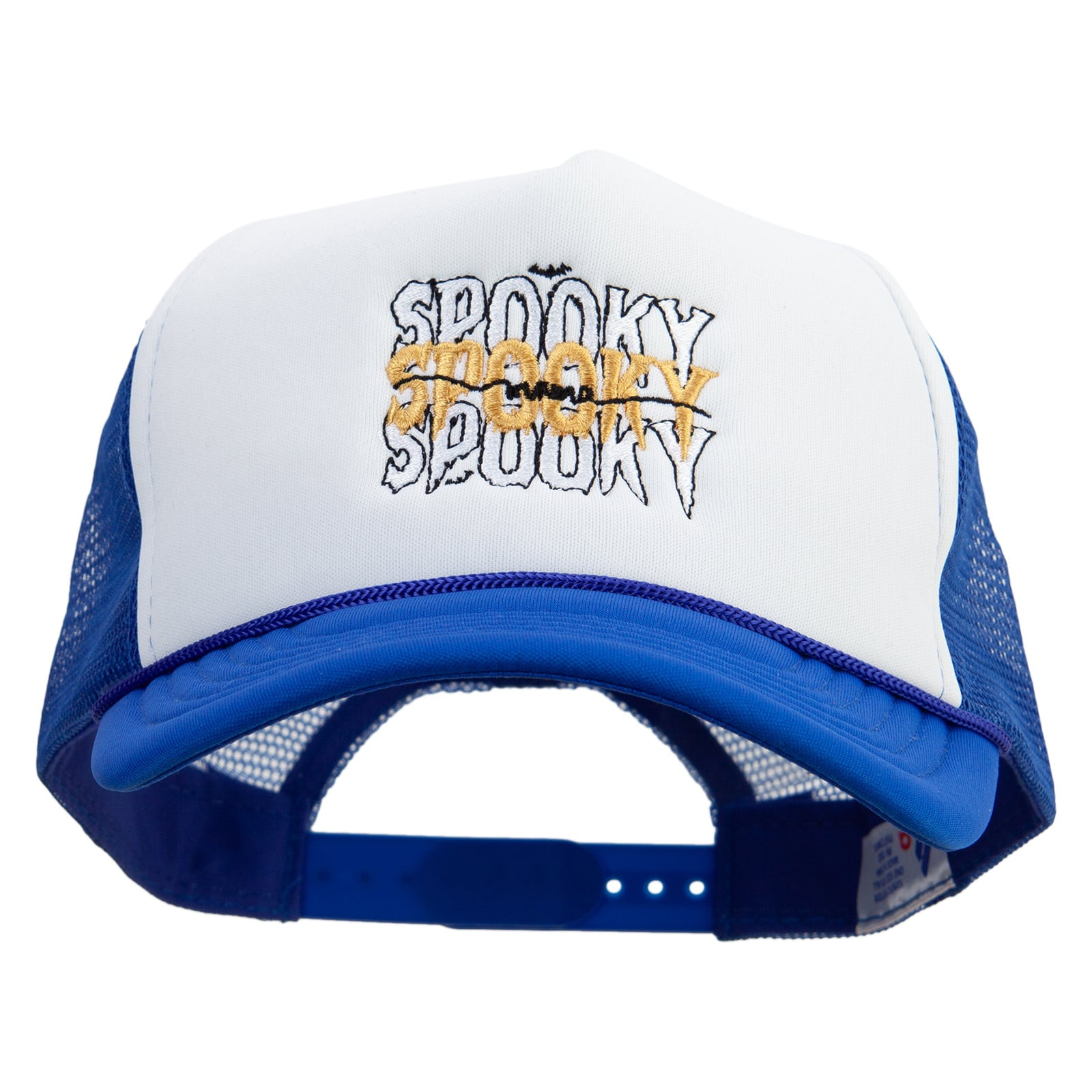 Spooky Mama Embroidered Summer Foam Mesh Trucker Cap - Royal White OSFM ...
