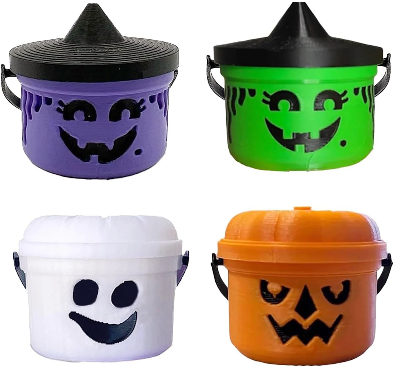 Spooky Mini Boo Bucket Figurines, Mini Halloween Candy Bucket, Small ...