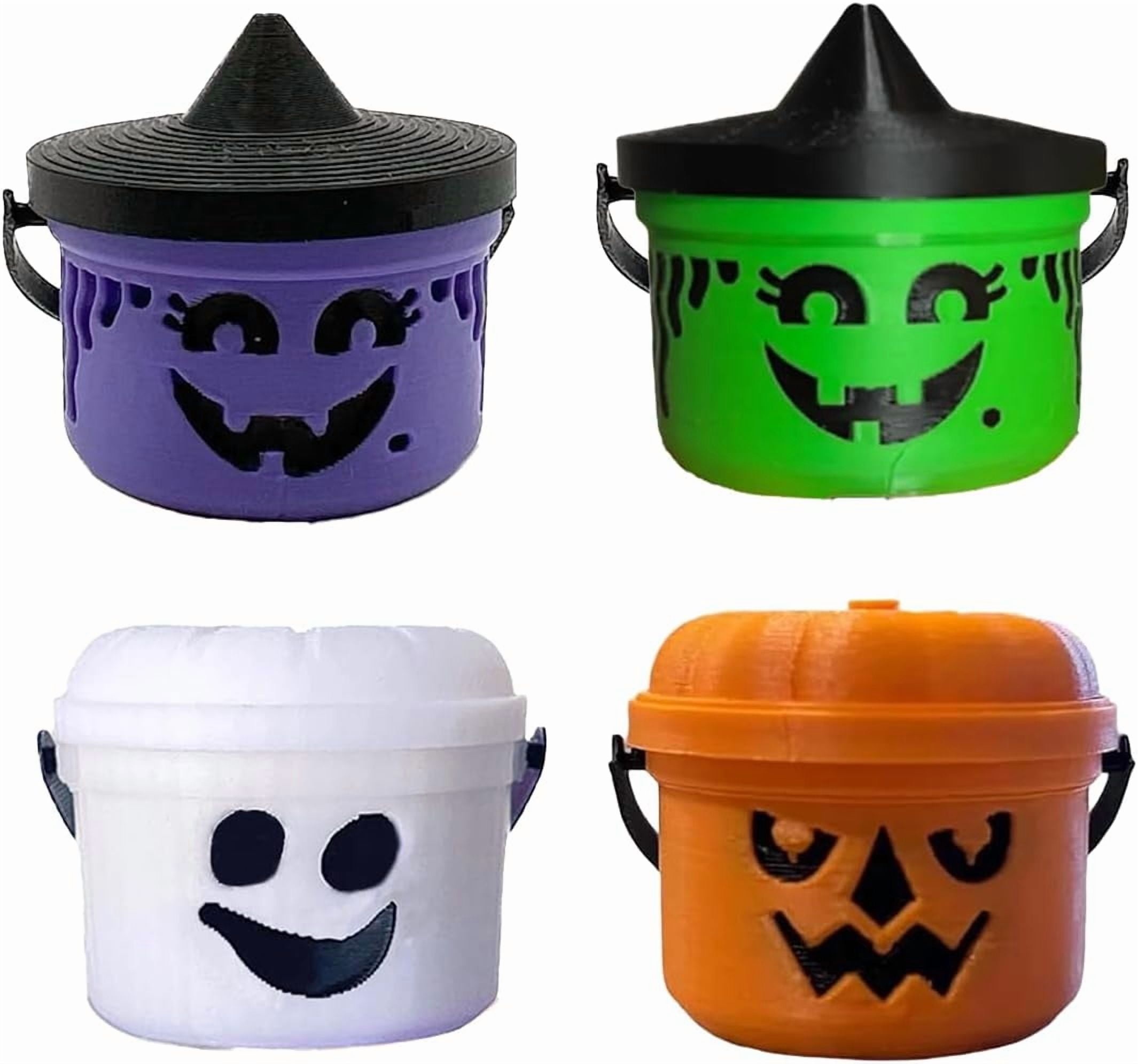 Spooky Mini Boo Bucket Figurines, Retro Boo Bucket Halloween Pumpkin ...
