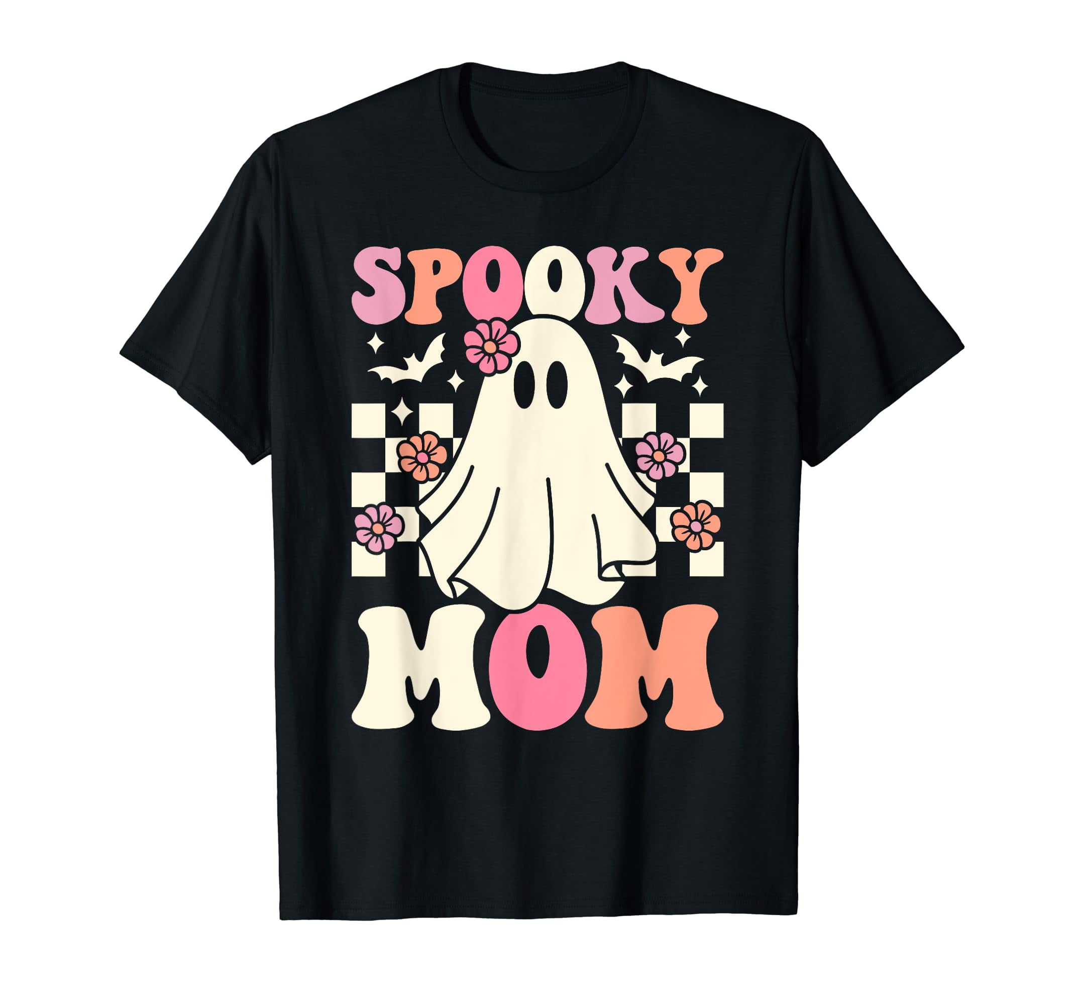 Spooky Mom Halloween Ghost Costume Retro Groovy T-Shirt - Walmart.com