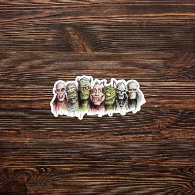 Spooky Monster Lineup Sticker - Zombies, Demons & Ghouls Decalphone ...